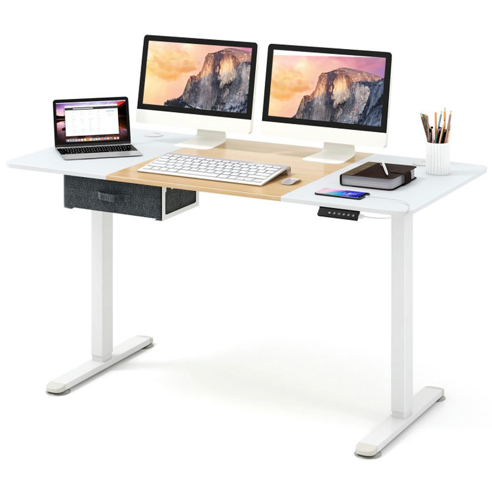 Resenkos Height Adjustable Electric Standing Desk with USB Charging ...