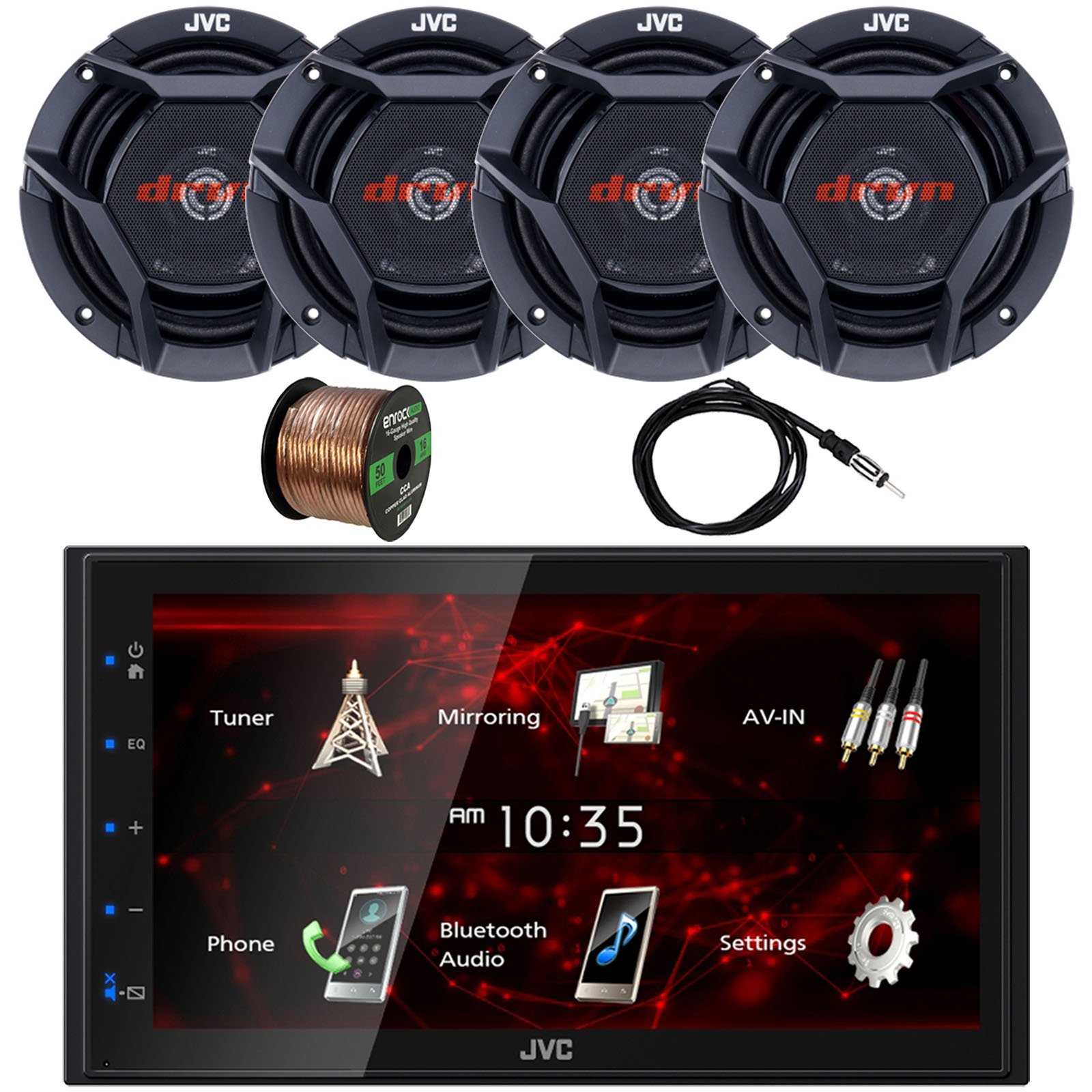 JVC Double DIN In-Dash 6.8" Touchscreen Bluetooth USB Digital ...