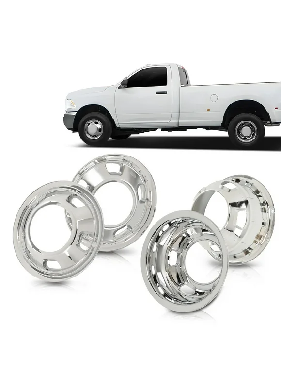 PIT66 Dually Wheel Simulators Dual Skins Liners 17inch Chrome Plastic ...