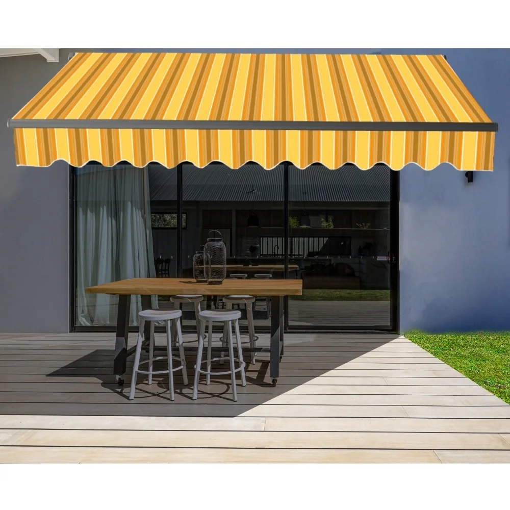 ALEKO Black Frame 13'x10' Motorized Retractable Home Patio Canopy ...