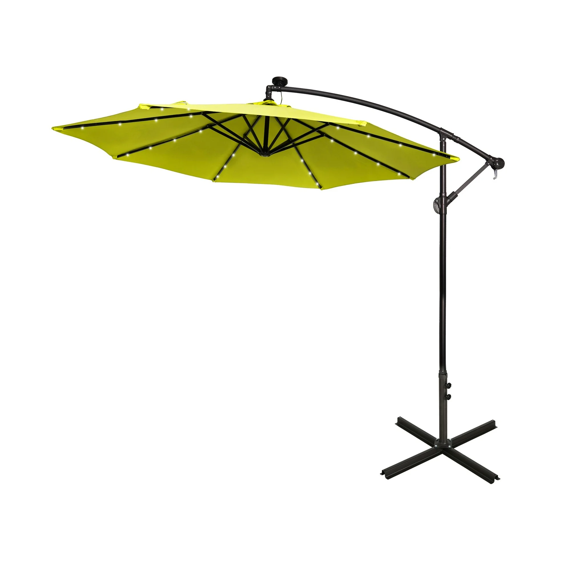 WestinTrends Albert 10 Ft Offset Patio Umbrella, Solar Powered 32 LED ...