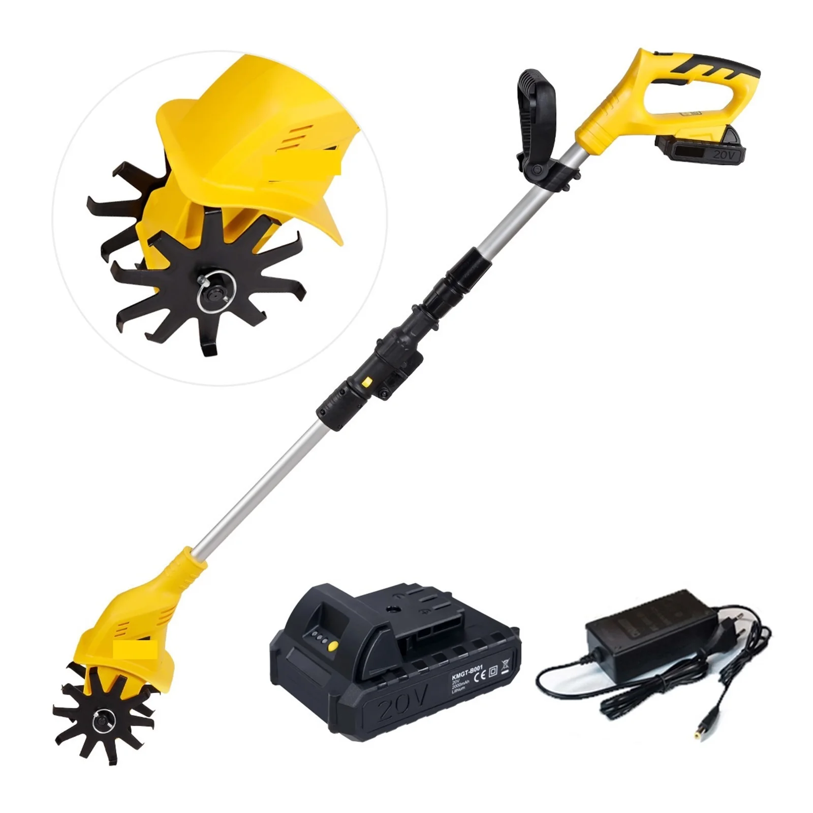 20V Handheld Tiller Garden Rotary Mini Cultivator Machine Cordless ...