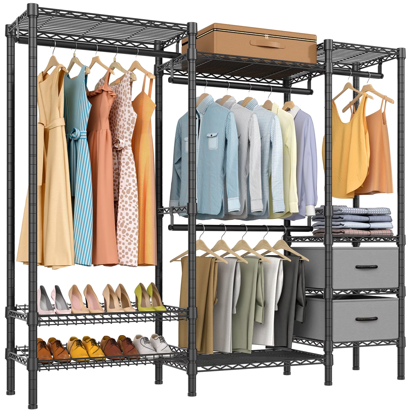 VIPEK Wire Garment Rack 5 Tiers Heavy Duty Clothes Rack Freestanding ...