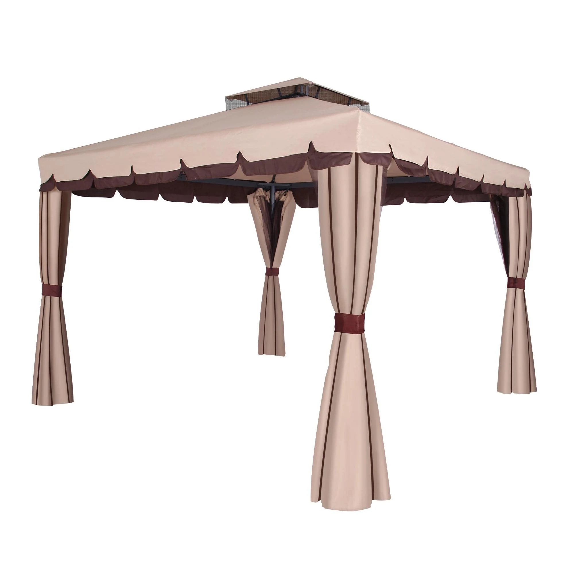 Gartooo 10'x13' Outdoor Patio Gazebo - Aluminum Frame Porch Gazebo with ...