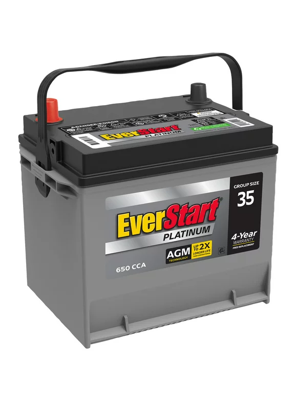 EverStart Platinum AGM Automotive Battery, Group Size 35 12 Volt, 650 ...