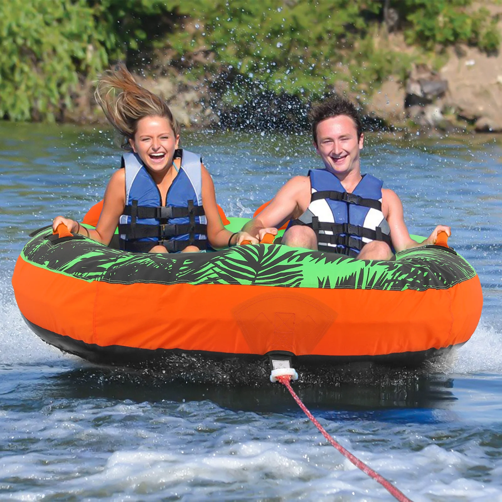 Magshion 2 Person Towable Tubes for Boating, Water Tubes for Boats to ...
