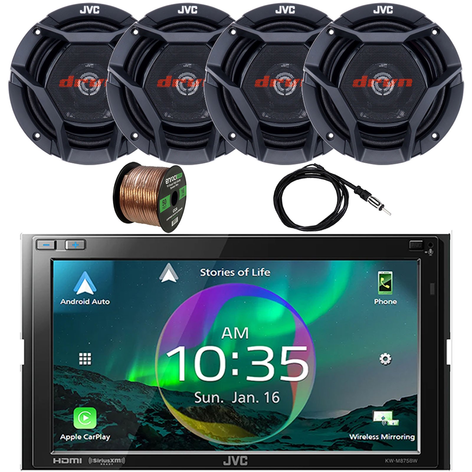 JVC Double DIN 6.8" Touchscreen HDMI/WiFi Bluetooth USB Digital ...