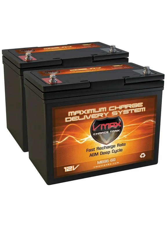 QTY 2 VMAXMB96 AGM Group 22 Deep Cycle Battery Replacement for ...
