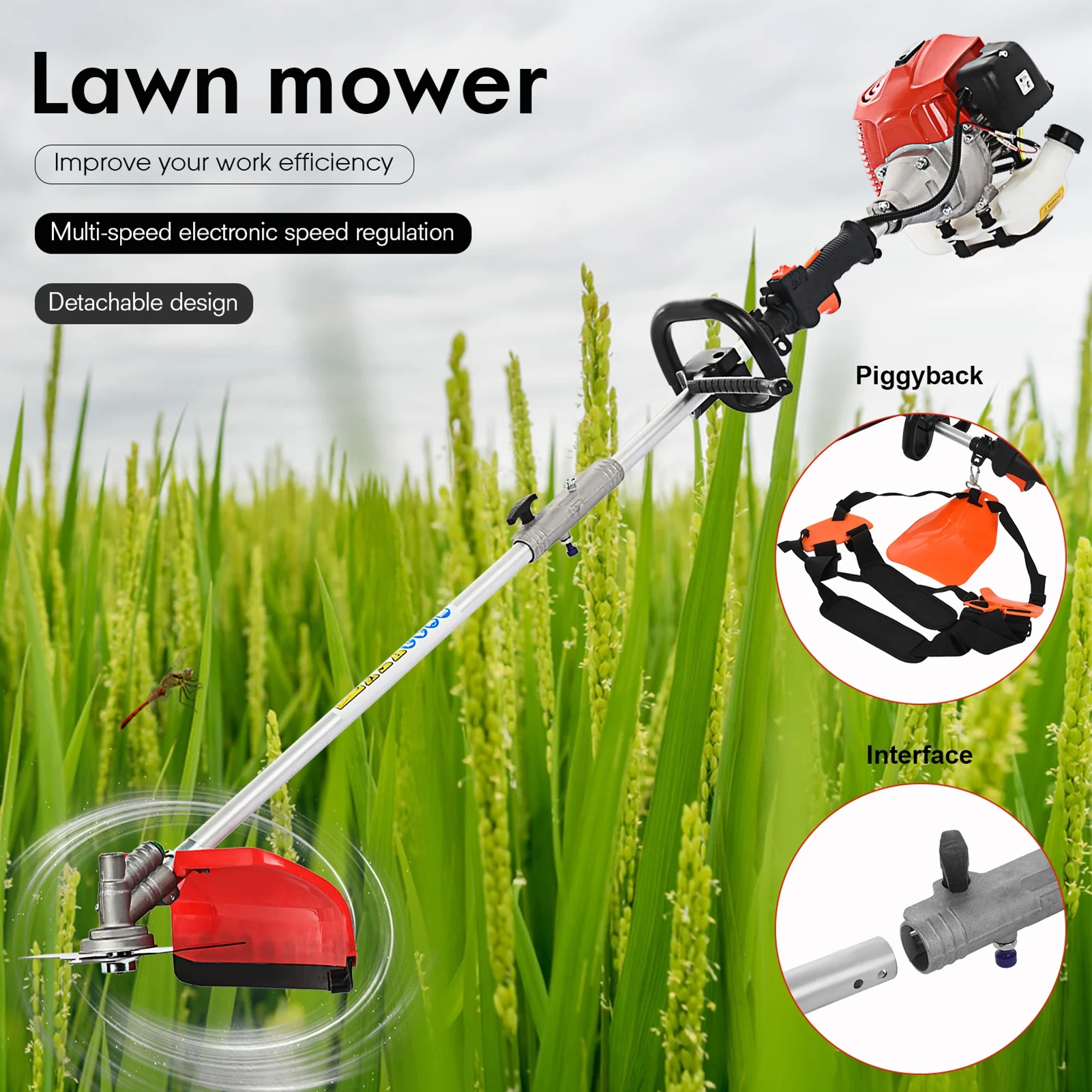zhikuangxia 52cc Gas Weed Wacker, 5 in 1 Weed Eater Gas Powered, Brush ...
