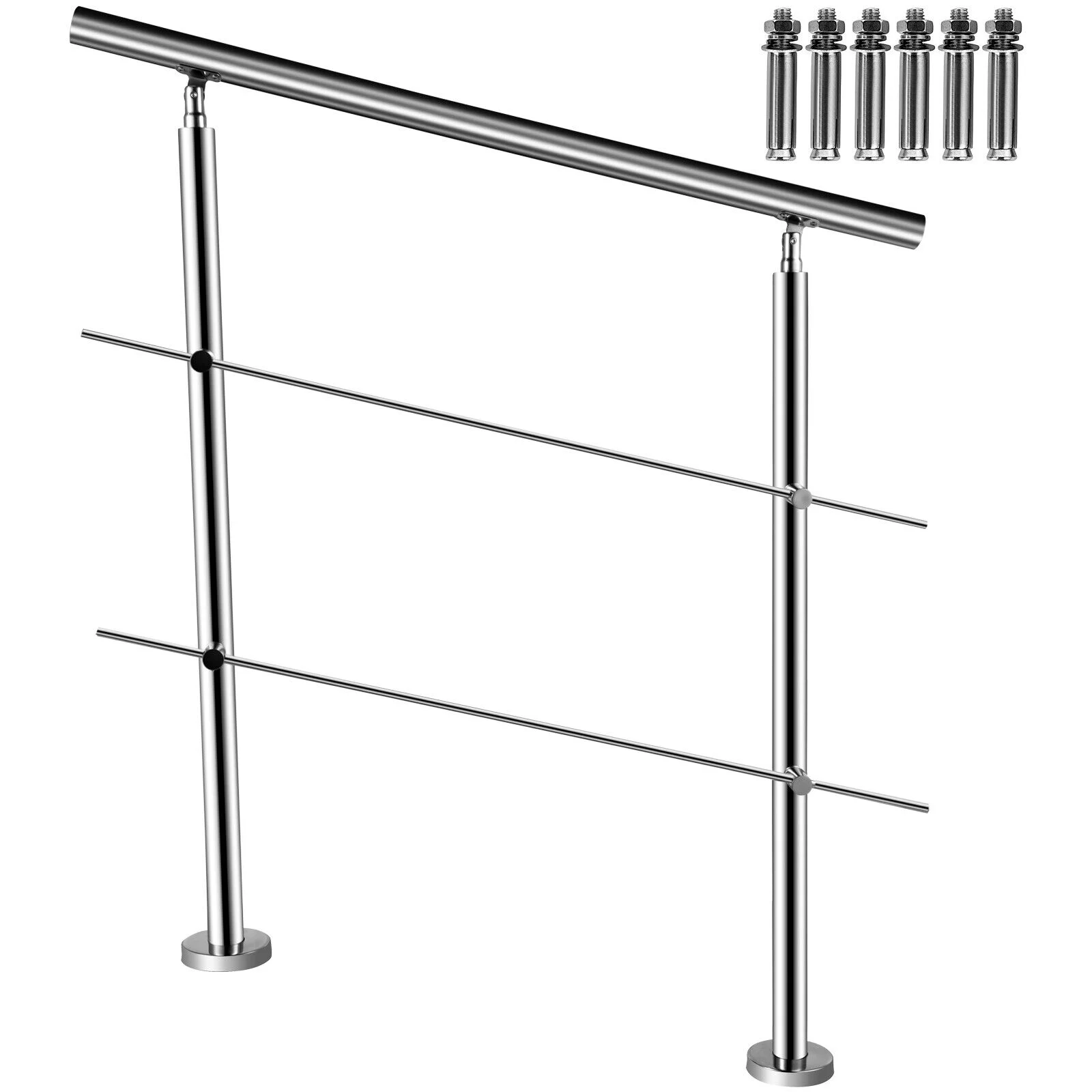 ZGBY Stainless Stair Handrail Hand Rails For Steps 2 Cross Bars, Indoor ...