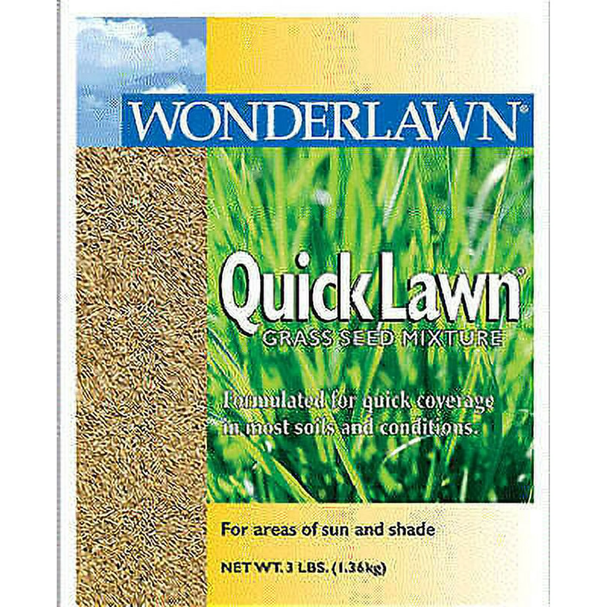 Wonderlawn 700834 Quick Lawn Grass Seed, 10 Lbs., Covers 3,000 Sq. Ft ...