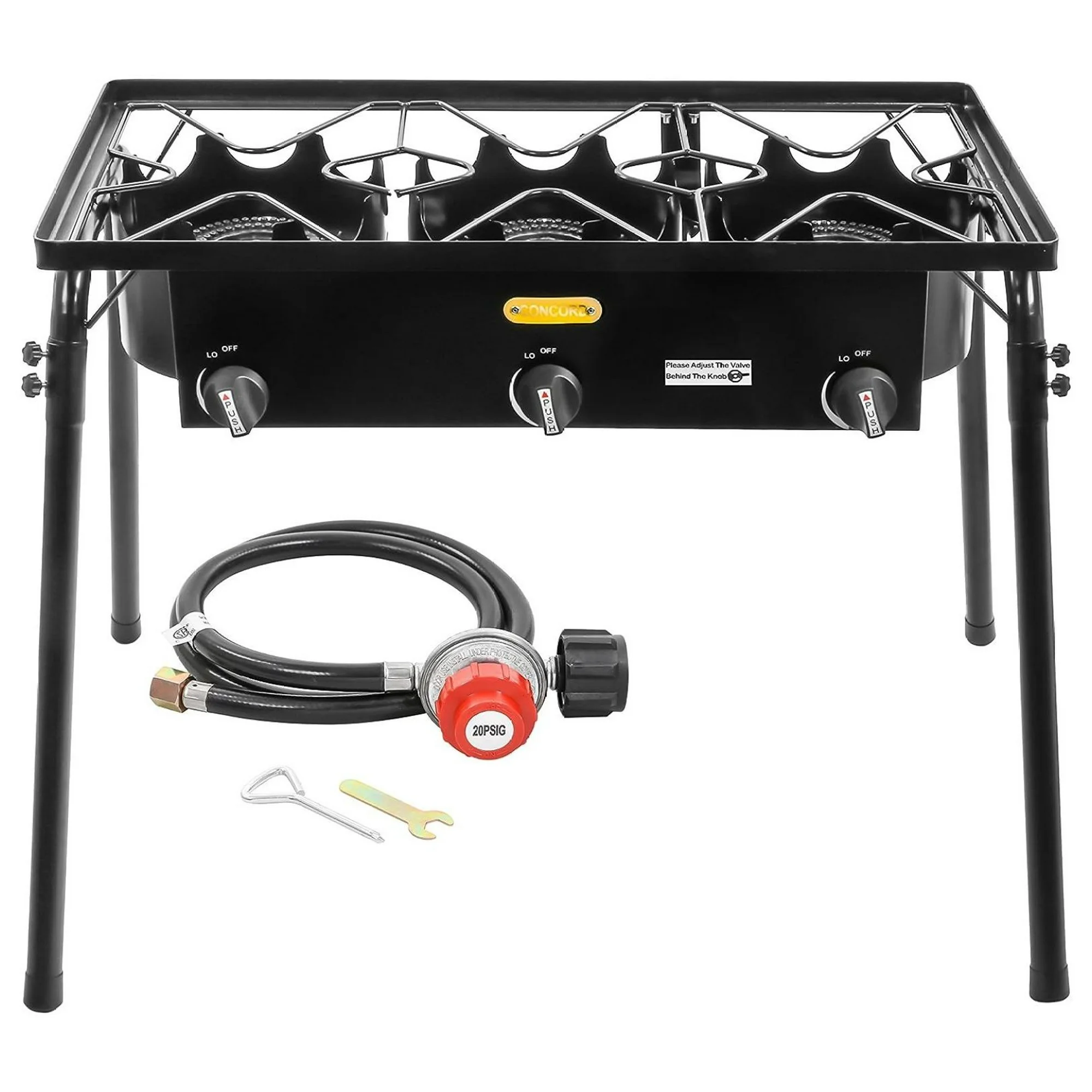 LeCeleBee Triple Burner Outdoor Propane Stove Cooker w/Regulator, 3 ...