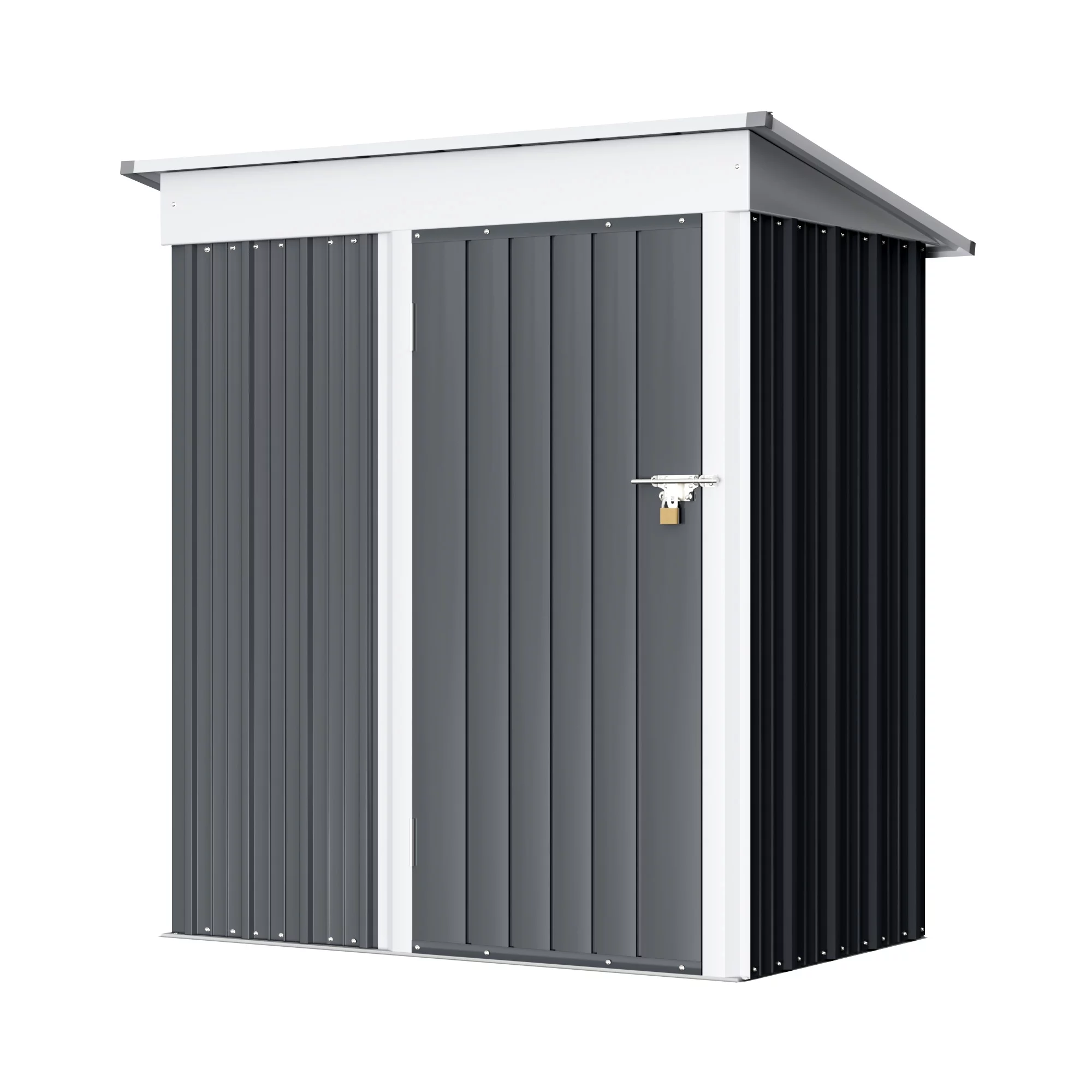 Vineego Metal Outdoor Storage Shed 5FT x 3FT, Steel Utility Tool Shed ...