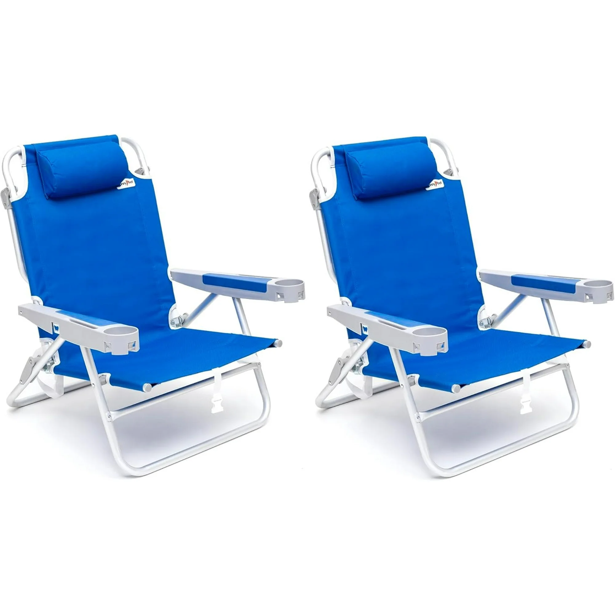 Extra Wide Folding Beach Chair 5 Position Lay Flat, Portable Tall ...