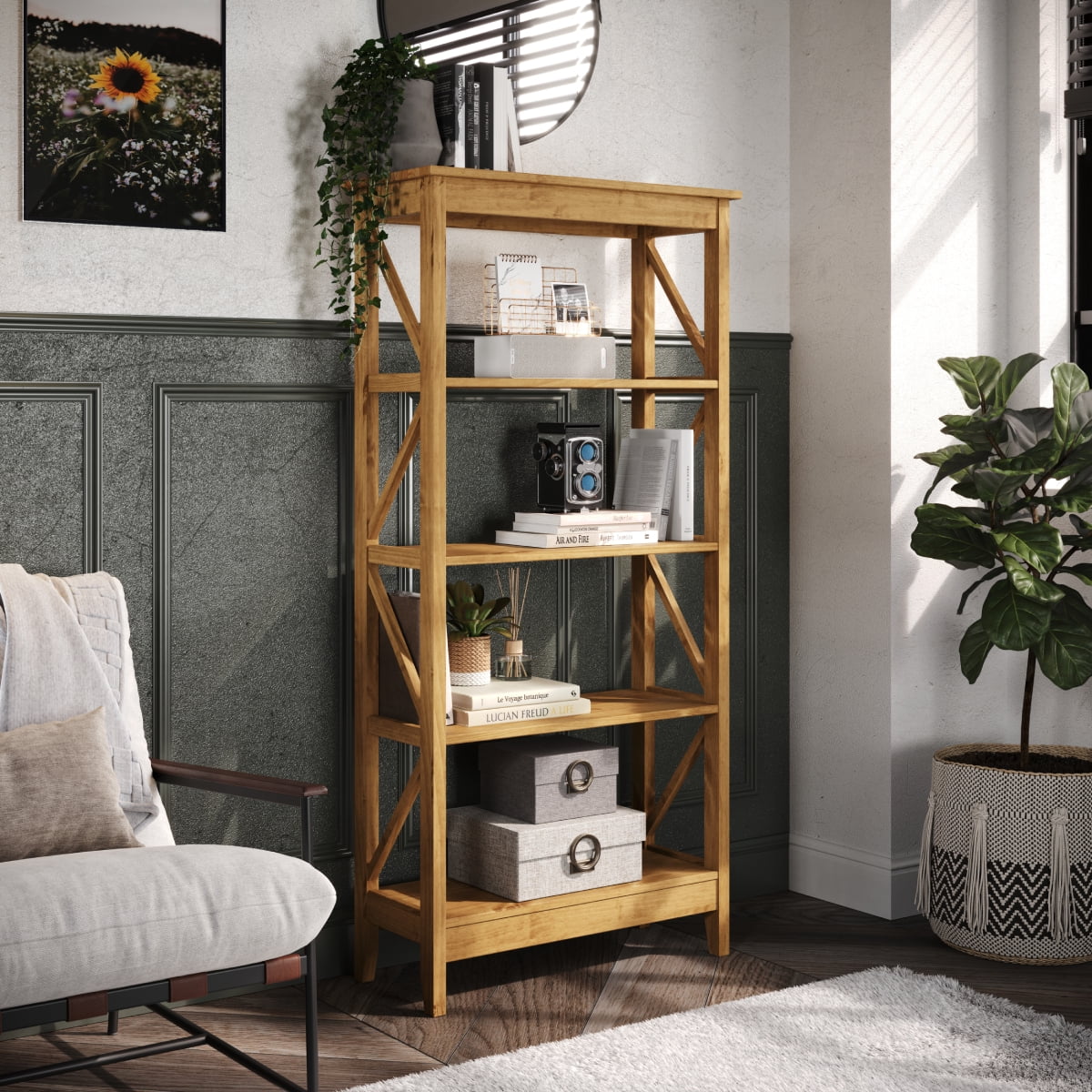 Wood Shelf Unit 5 Tier Corona | Furniture Dash COR952 - Walmart Texas