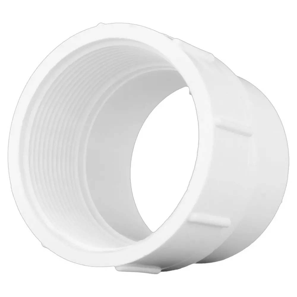 White Hub Straight and DWV Molded PVC Clean-Out Adapter - Texas Outlet
