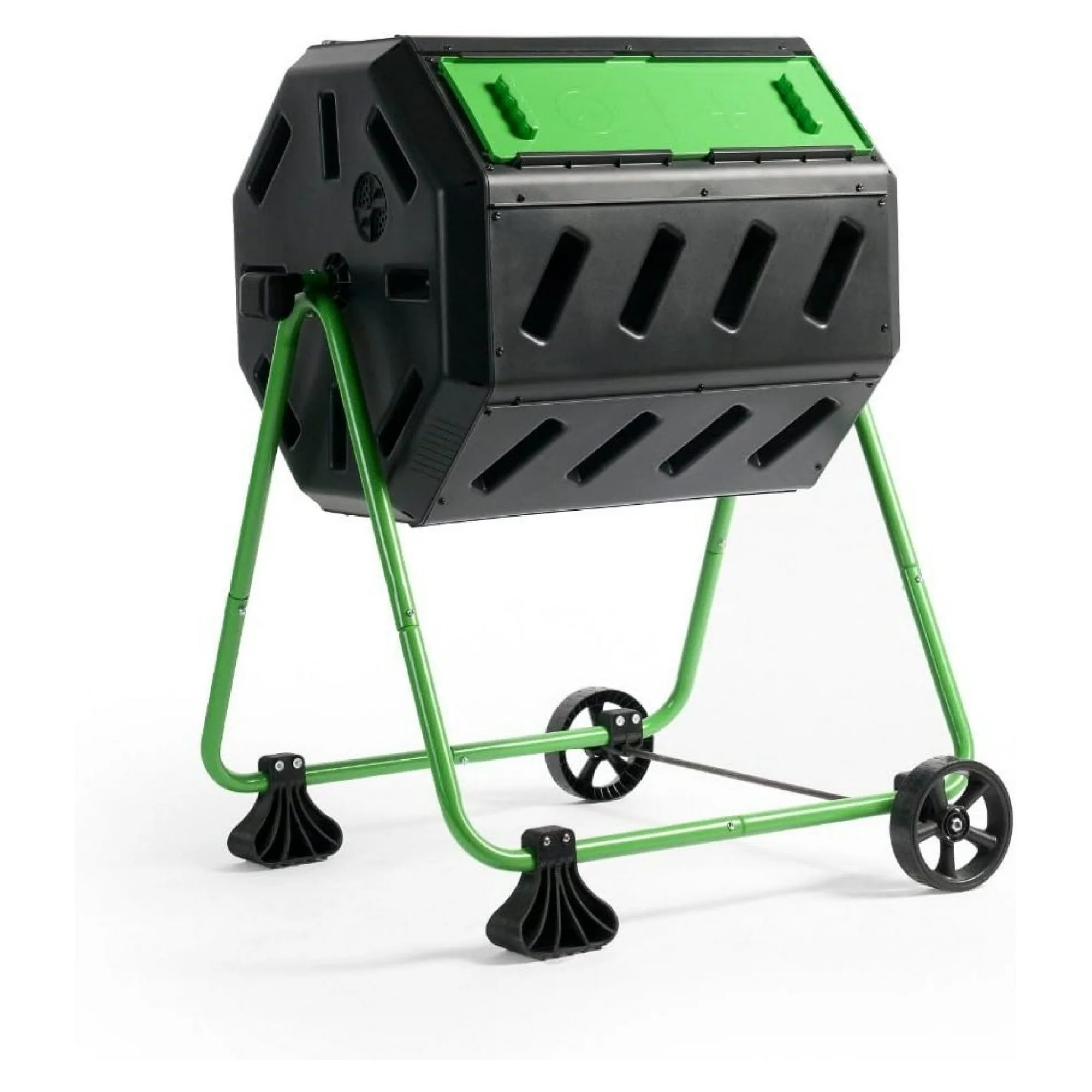 GHF 43-Gallon Dual Chamber Continuous Tumbling Composter with Wheels ...
