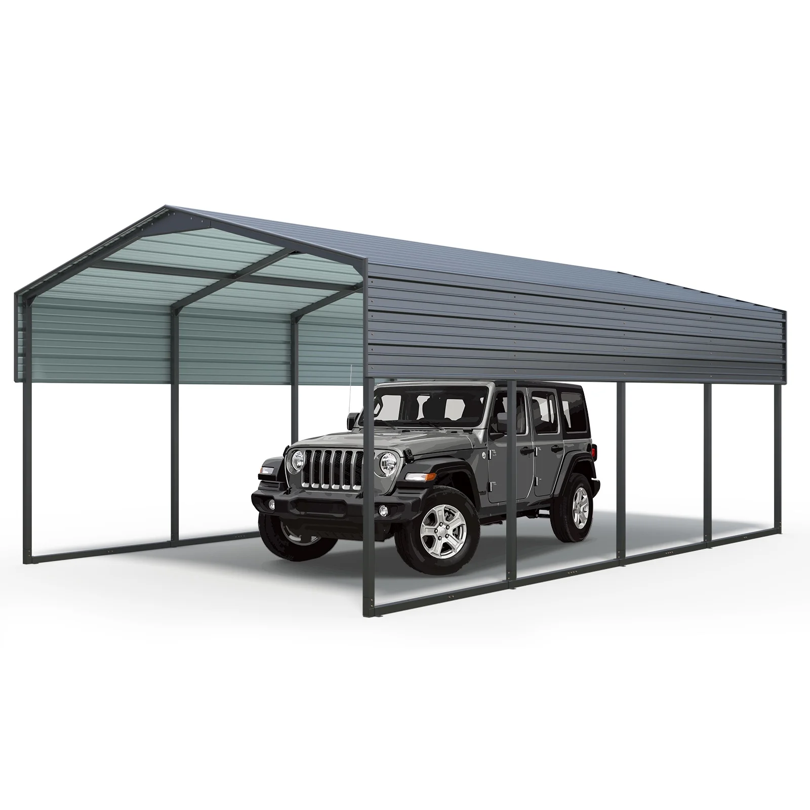 10x15 FT Metal Carport Canopy, Heavy Duty Outdoor Carport Garage with ...