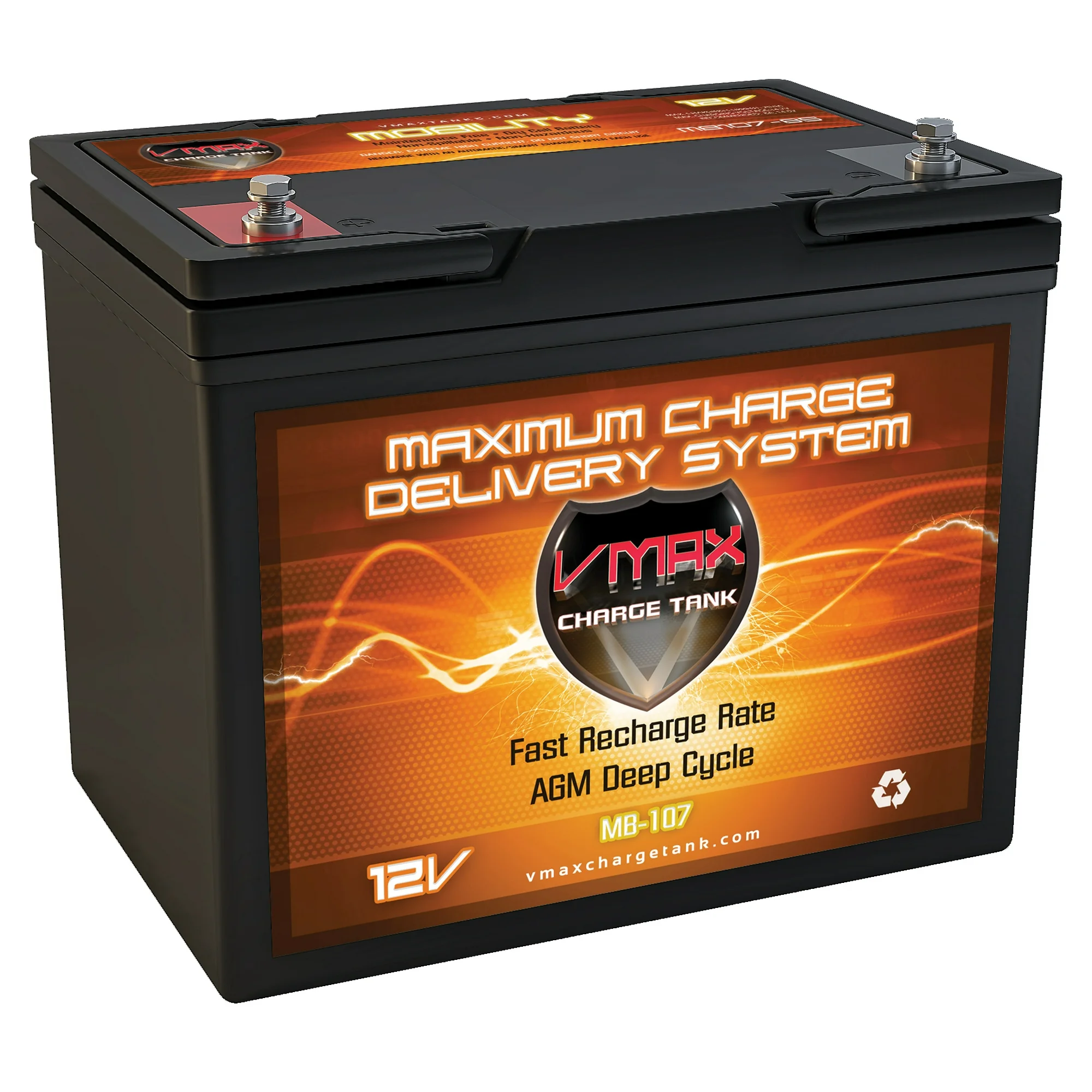 VMAX MB107-85 AGM Group 24 Deep Cycle Battery Replacement for Karma ...