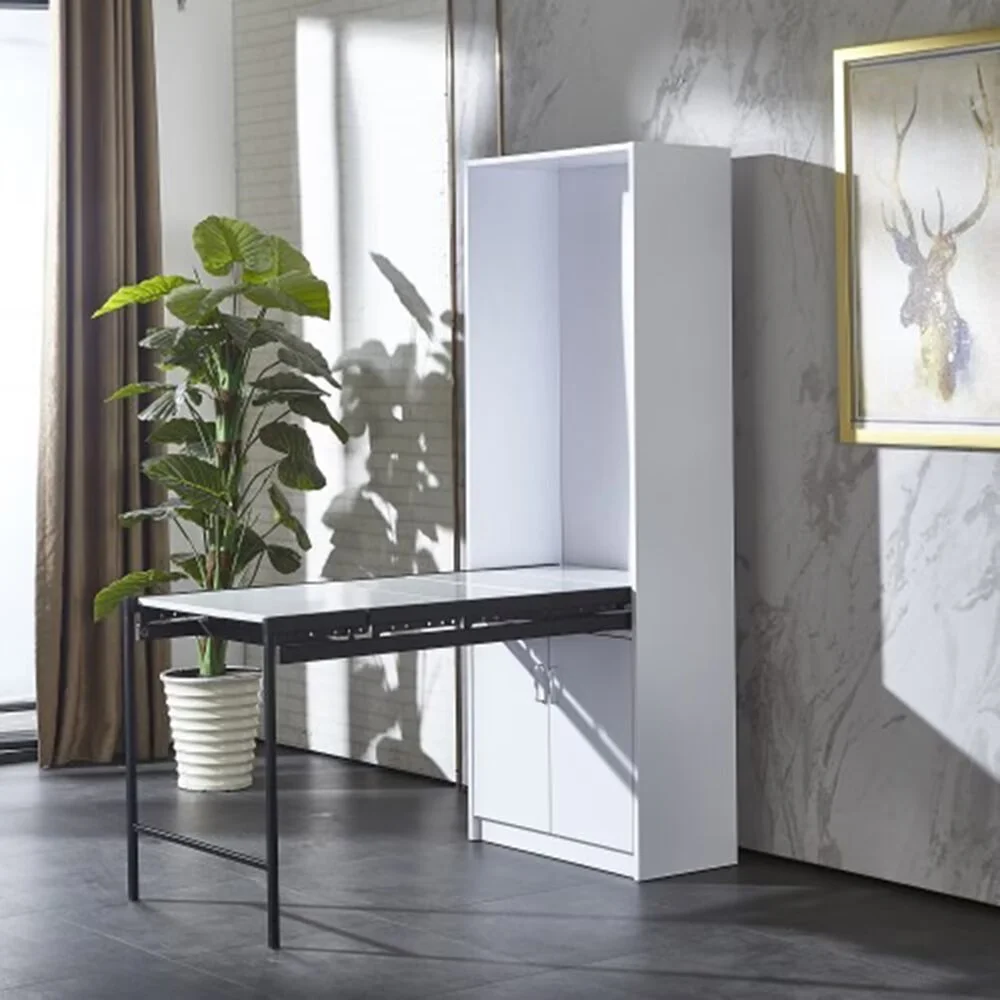 Facilehome Wall Mounted Table with Storage cabinet, Convertible Writing ...