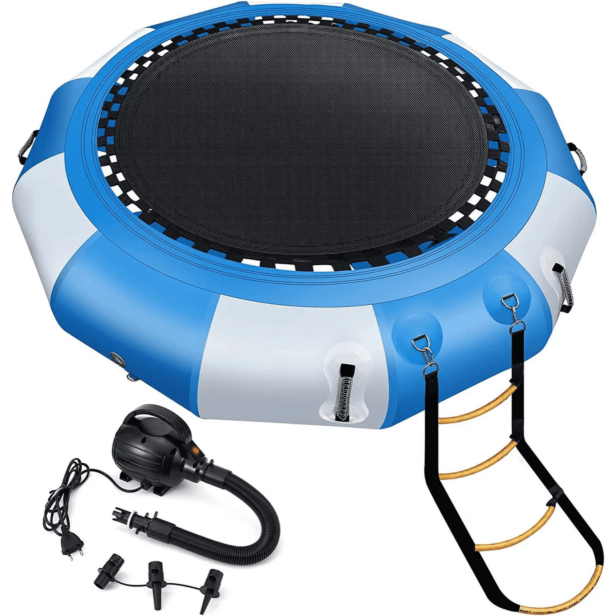 TONKOUM 6.5ft Inflatable Water Trampoline Floating Bouncer Swim ...