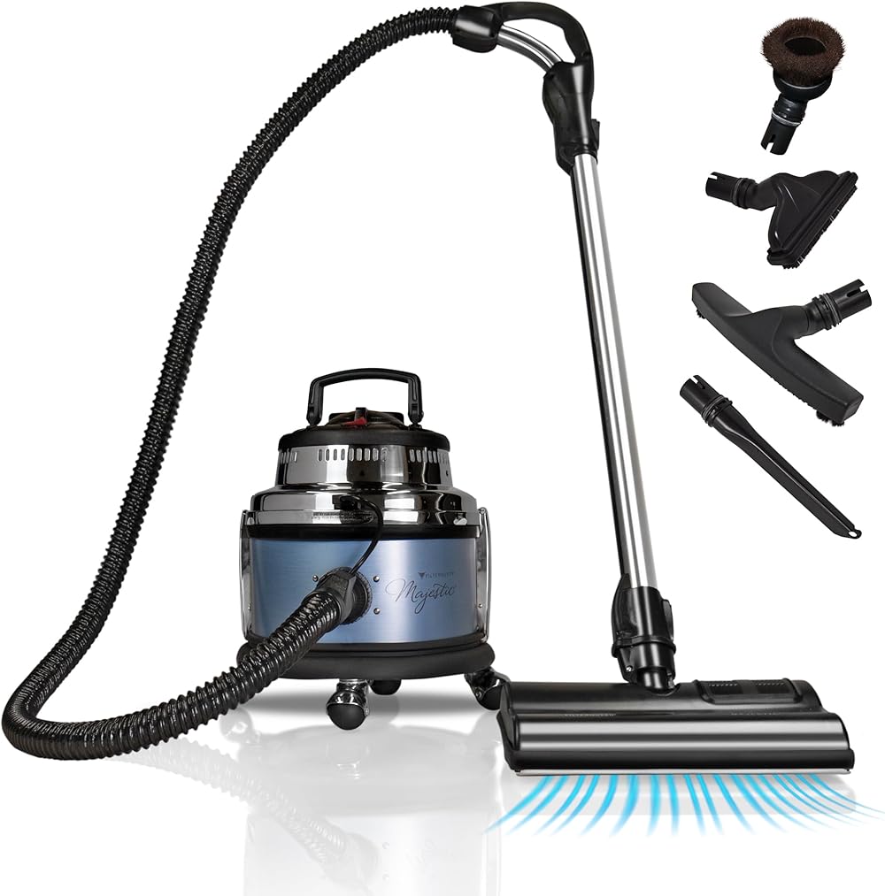 Filter Queen Majestic Surface Cleaner, Blue, Canister Vacuum with ...