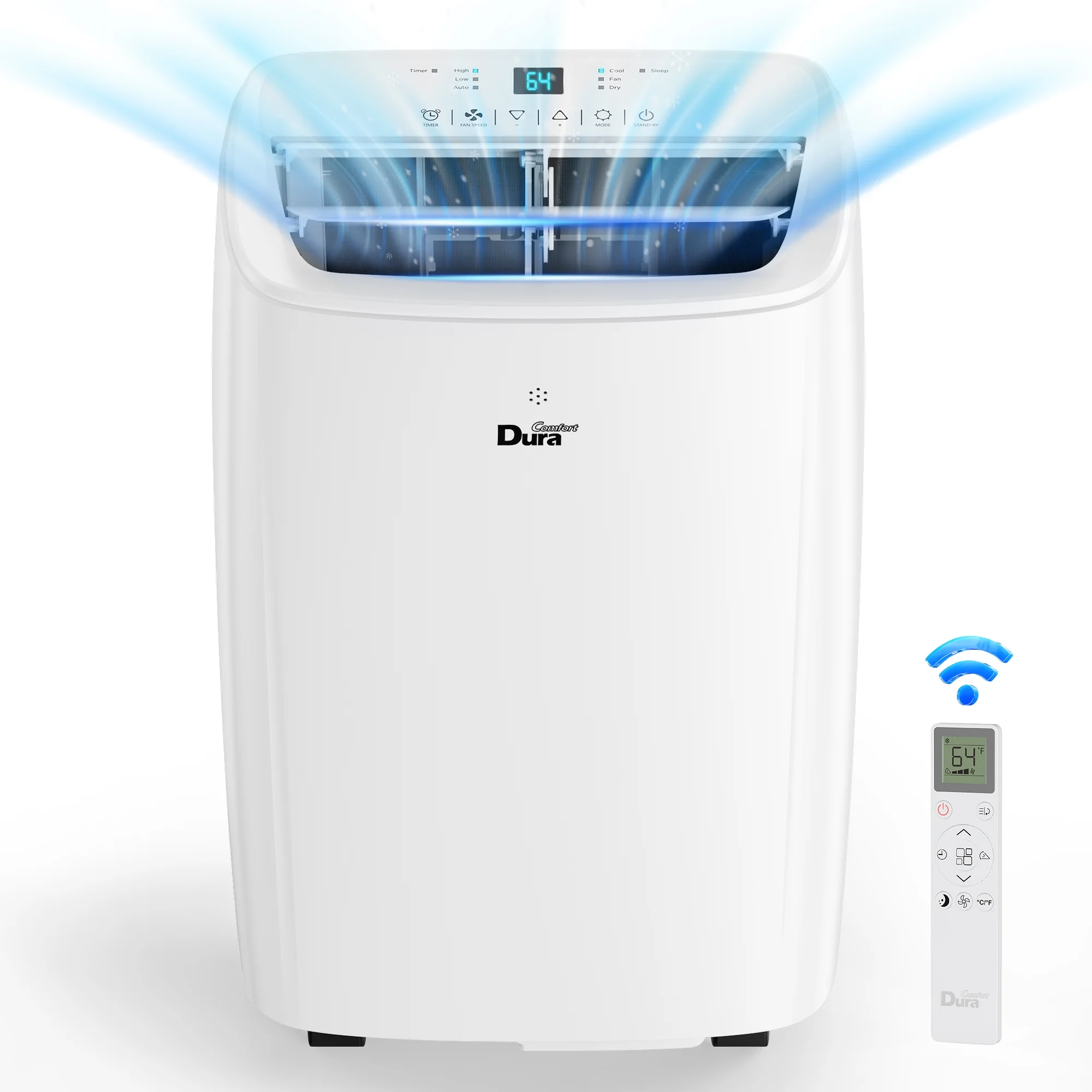 DuraComfort Portable AC Unit 5300BTU (8000 BTU ASHRAE) for Room, Cools ...