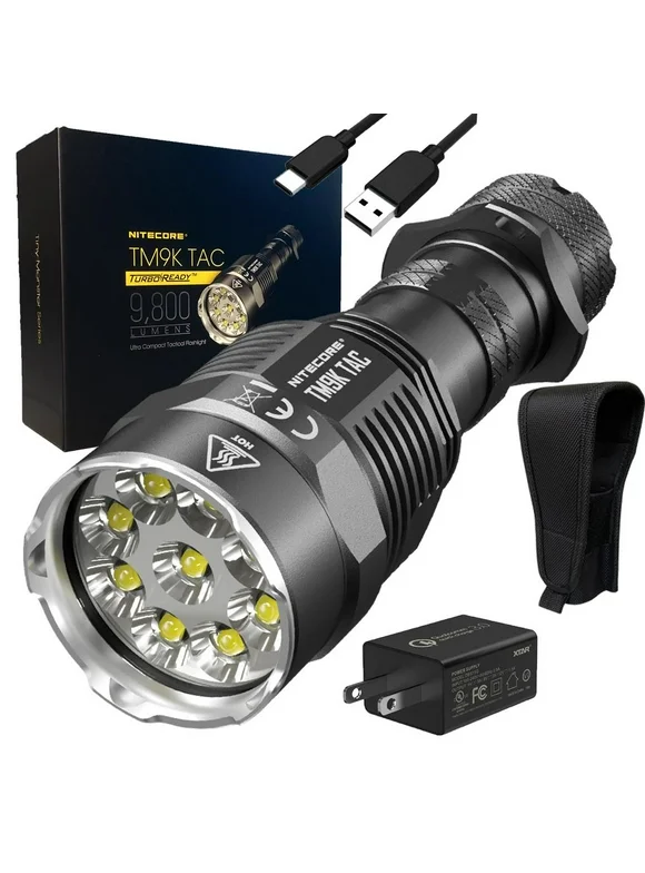 Nitecore TM9K TAC USB C Rechargeable Flashlight- 9800 lumens with Built ...