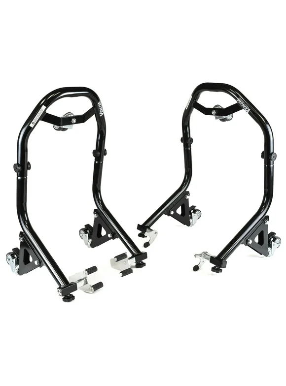 Venom Front & Rear Combo Dual Lift Stands, Black, Paddock Motorcycle ...