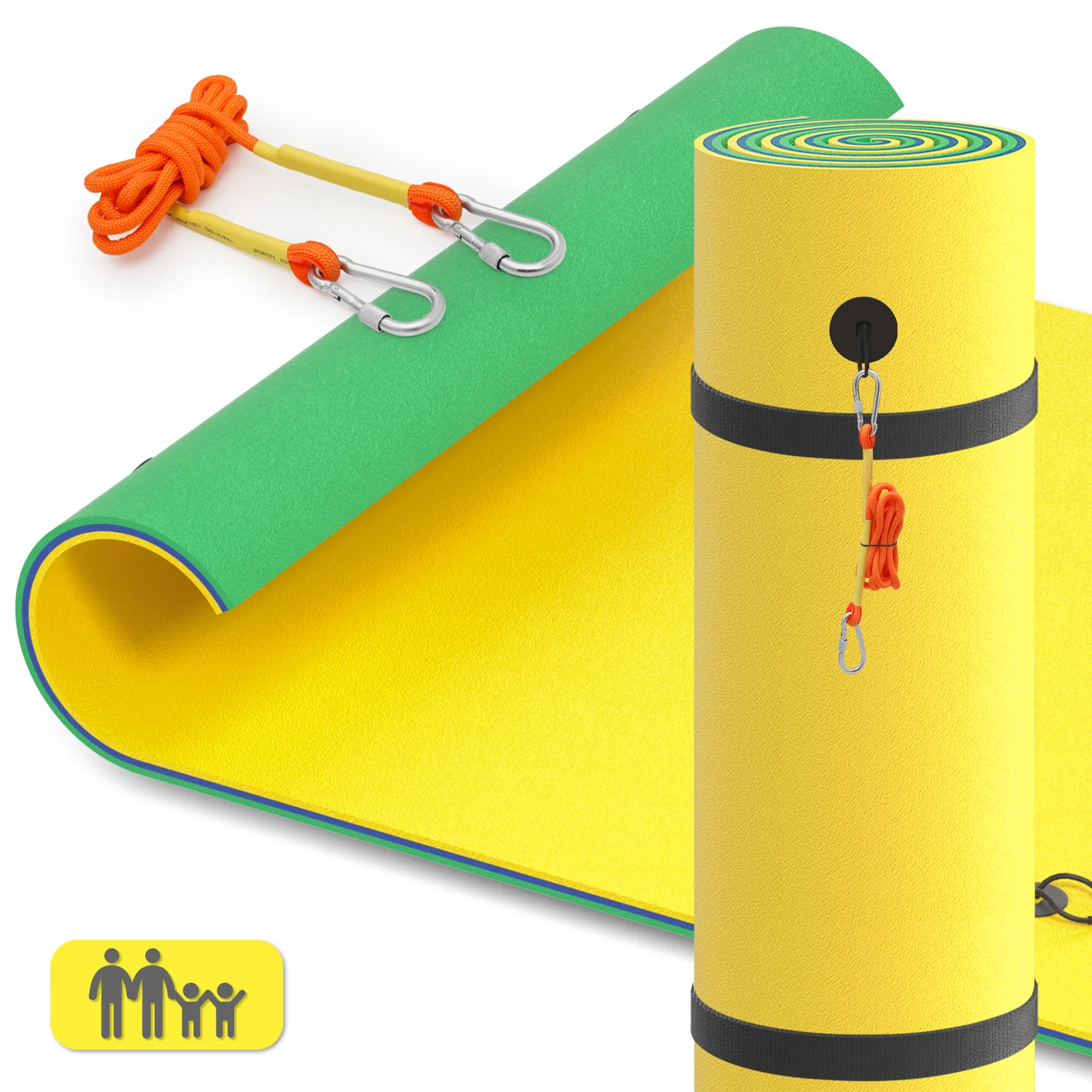 MADOG 7' x 6' Water Floating Mat, 3-Layer Tear-Resistant XPE Foam Water ...