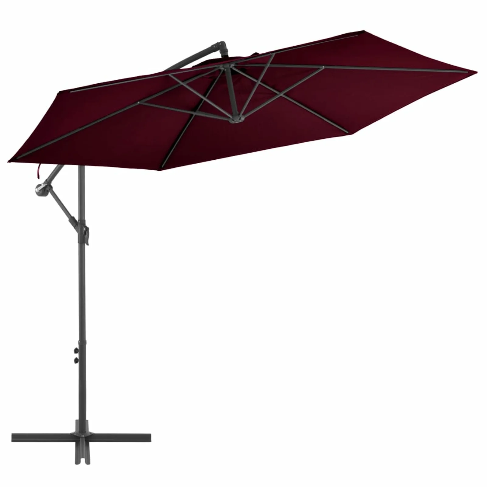 Anself Cantilever Umbrella with Metal Pole, Folding Parasol for Patio ...