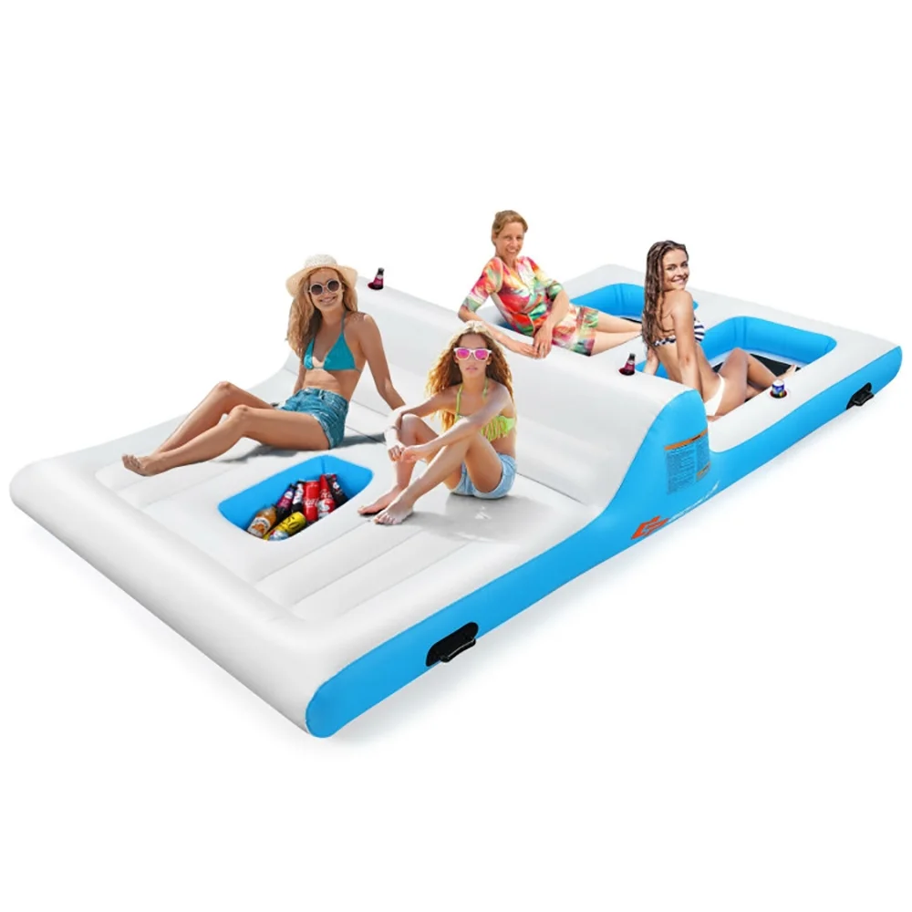 Yardi Yard Floating 4 Person Inflatable Lounge Raft with 130W Electric ...