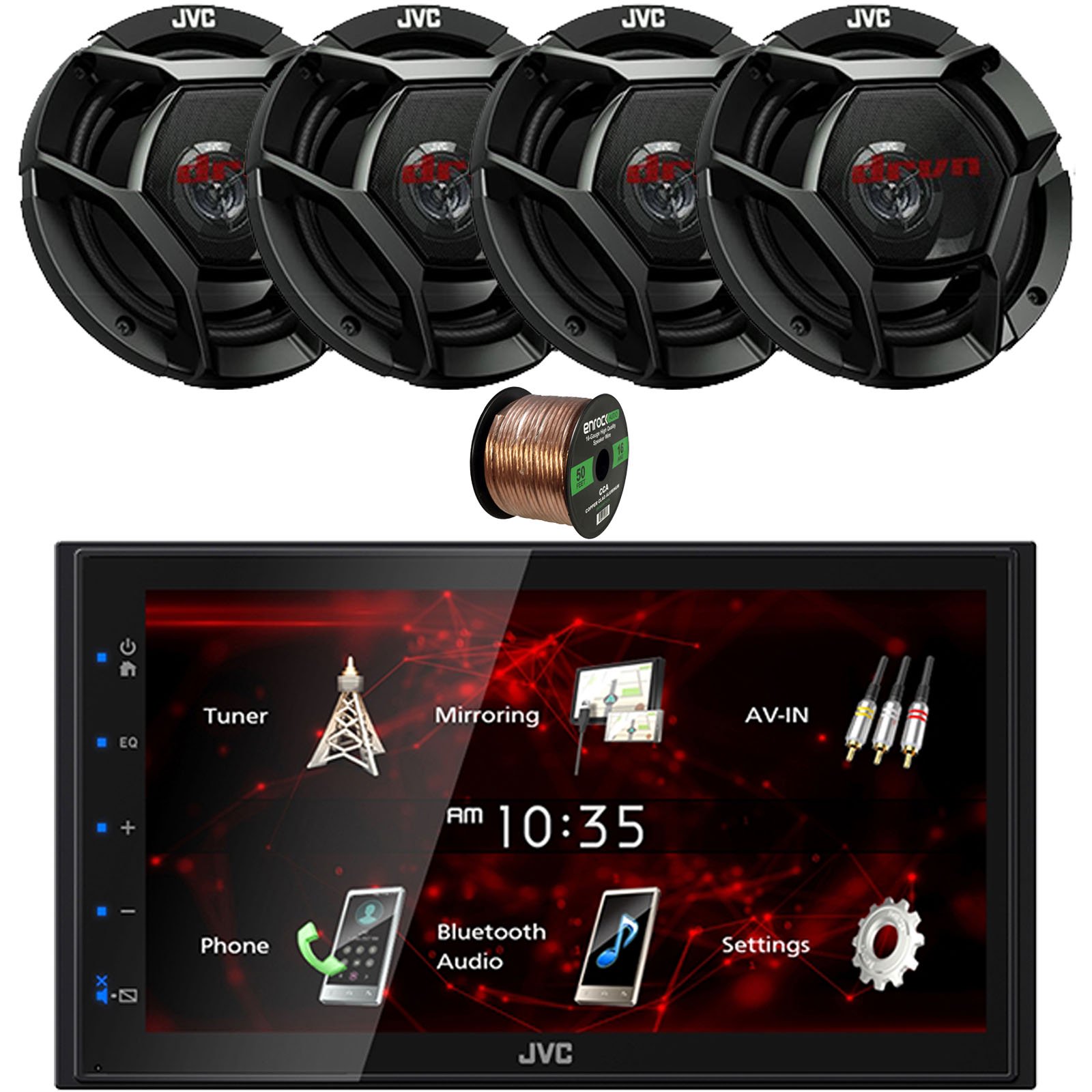 JVC Double DIN In-Dash 6.8" Touchscreen Bluetooth USB Digital ...