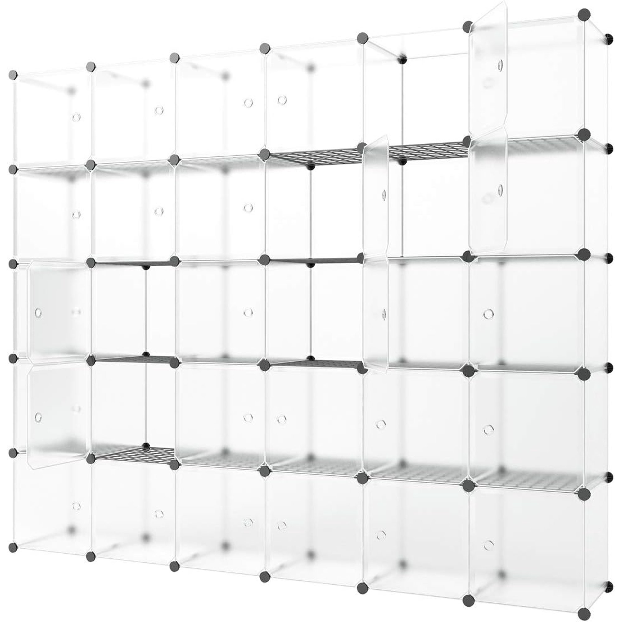 HYHBIBOOM Portable Cubes-14 x14 Cube (30 Cubes) Cube Shelves with Doors ...