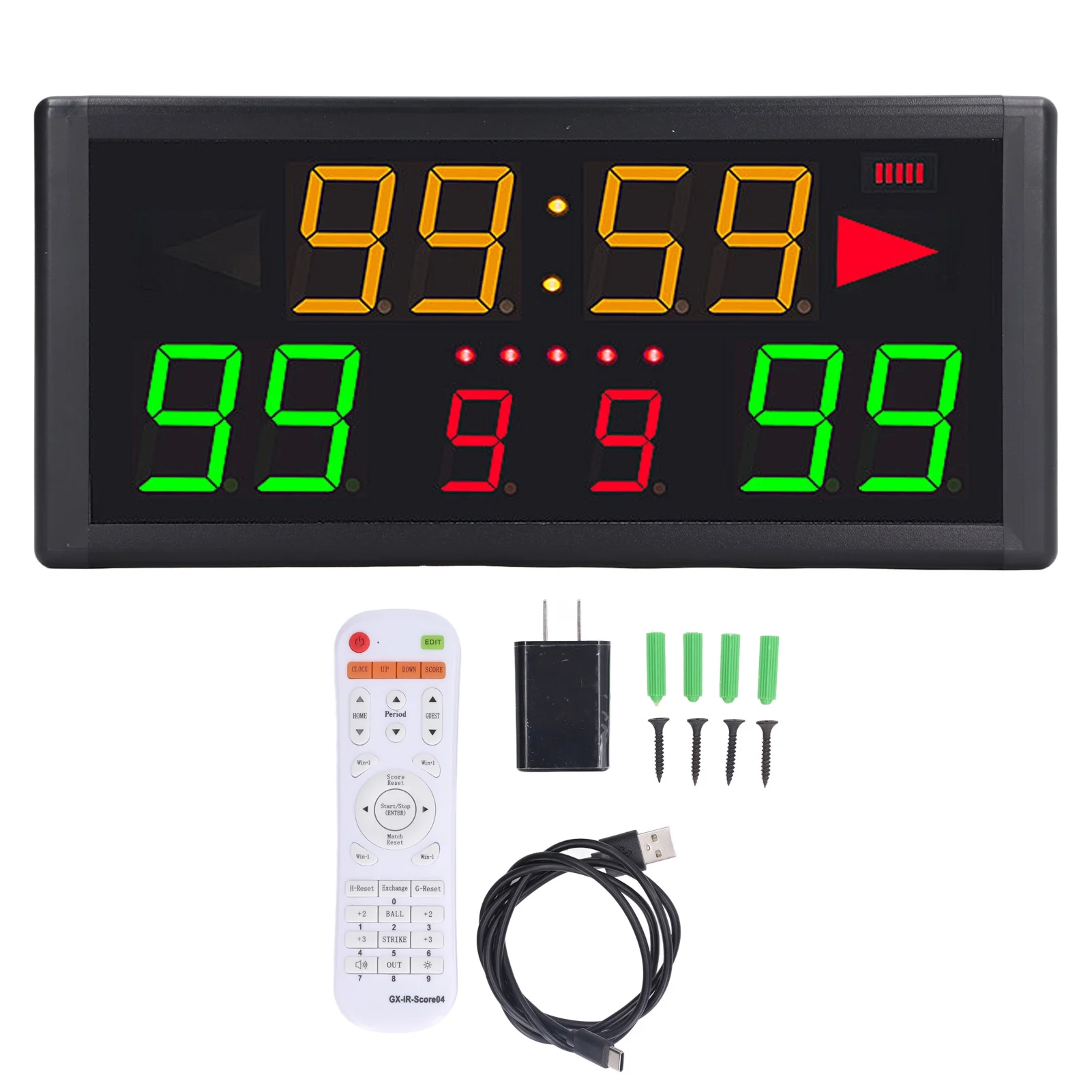 10 Digits Scoreboard LED Electronic Score Keeper Remote Control ...