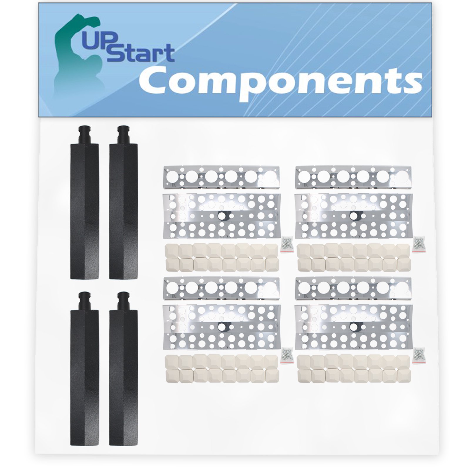 4-Pack BBQ Grill Heat Shield Plate Tent & Tube Burner Replacement Parts ...