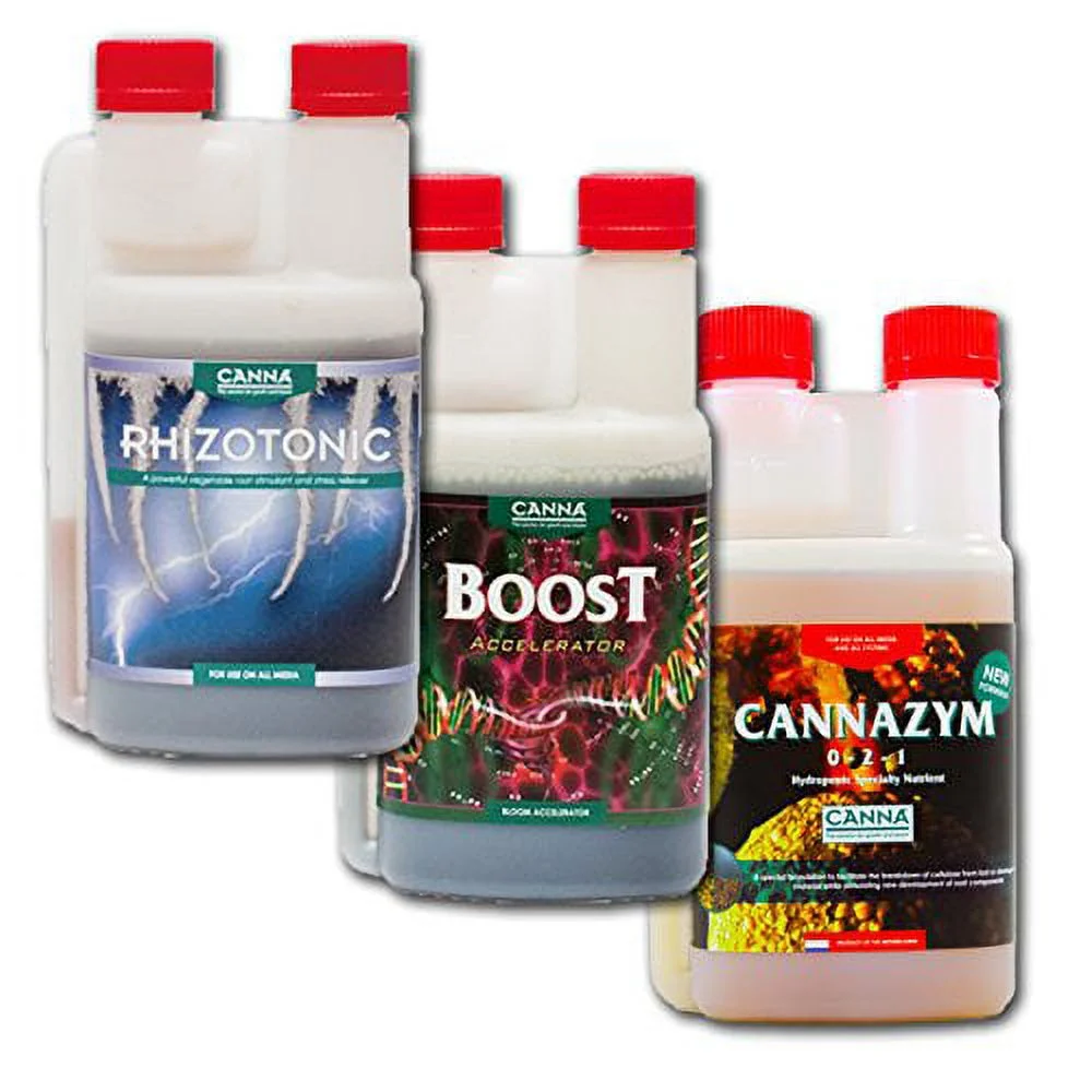 Canna Boost, Cannazym, Rhizotonic Plant Additives Hydroponic Nutrient ...