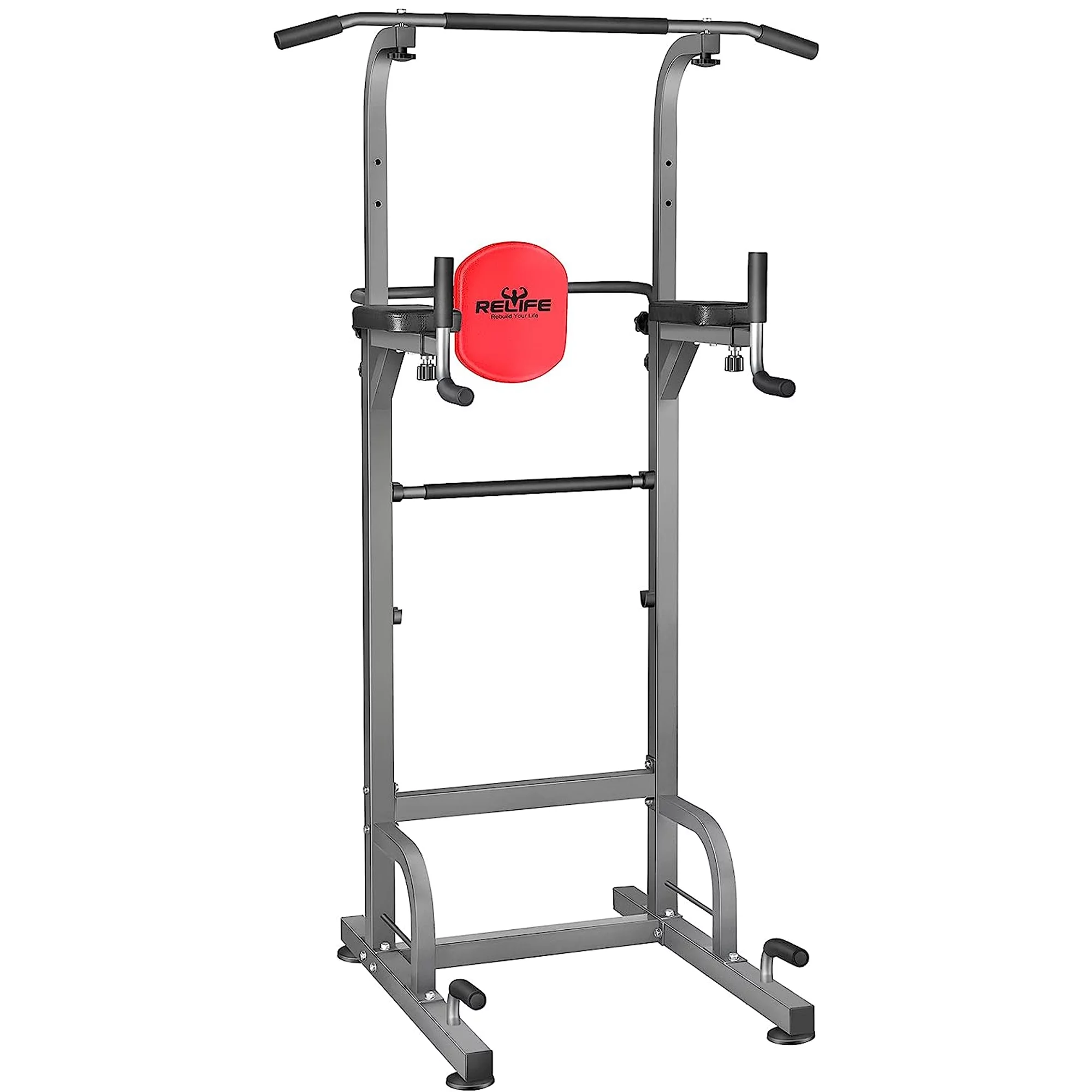 Relife Sports Power Tower Pull Up Bar 36" Dip Station with Backrest ...