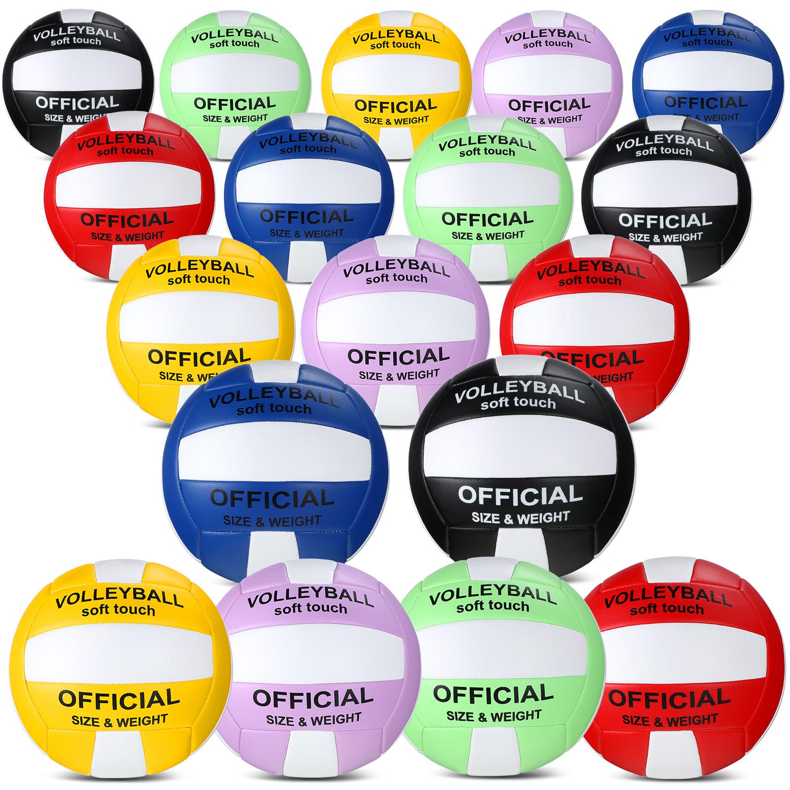 Libima 24 Pcs Volleyball Official Size 5 Bulk Soft Recreational ...