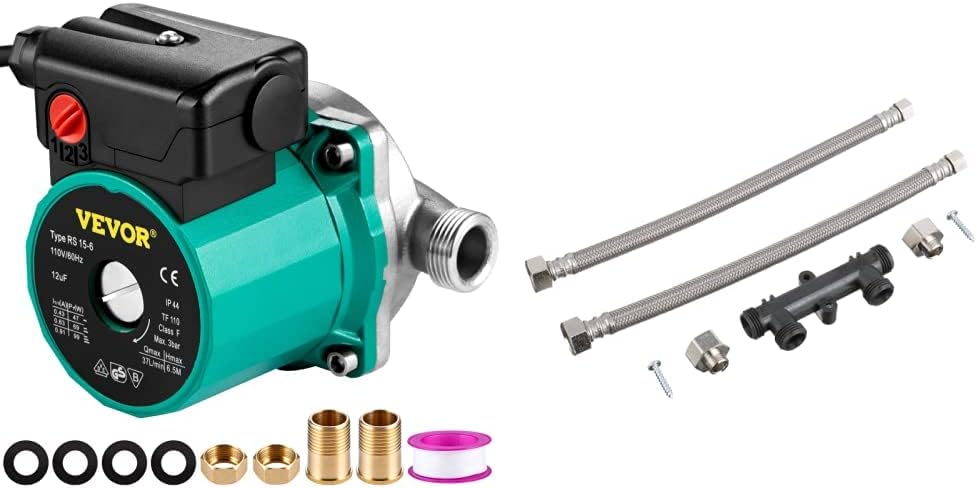 VEVOR 93W Hot Water Recirculating Pump + Watts Premier Sensor Valve Kit ...
