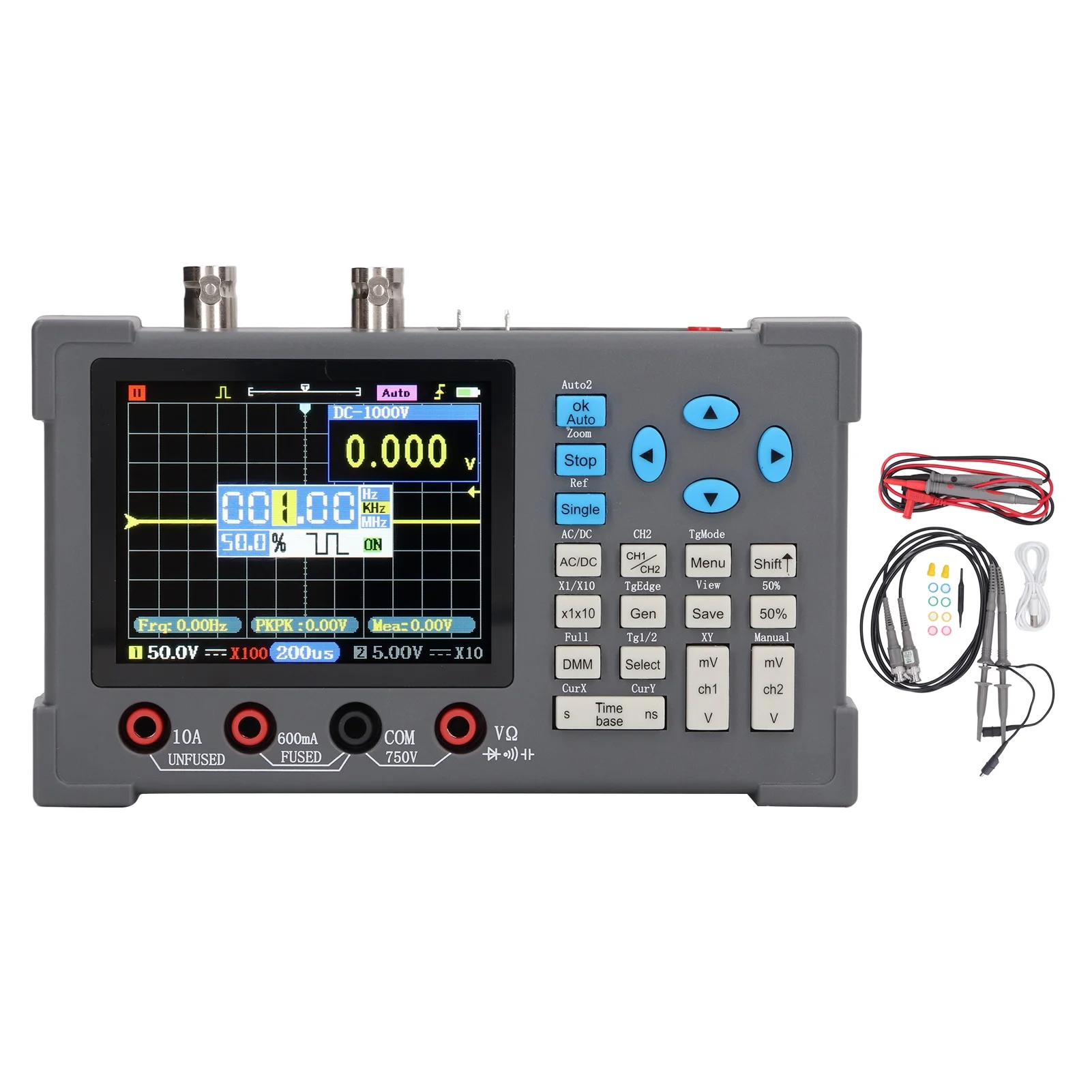 Uadme Digital Oscilloscope,Display 2 Channel with 120M 250MSa/s 3.2in ...