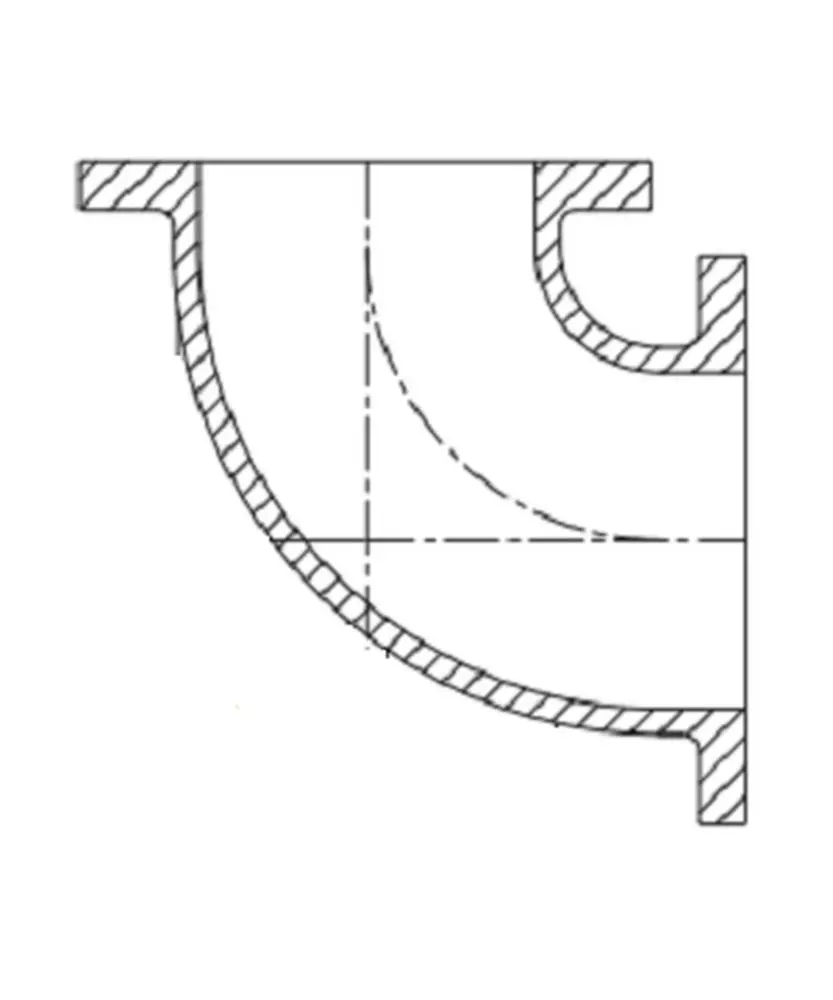 Flanged 125# Ductile Iron 90 Degree Base Bend with Protecto P-401 Lined ...