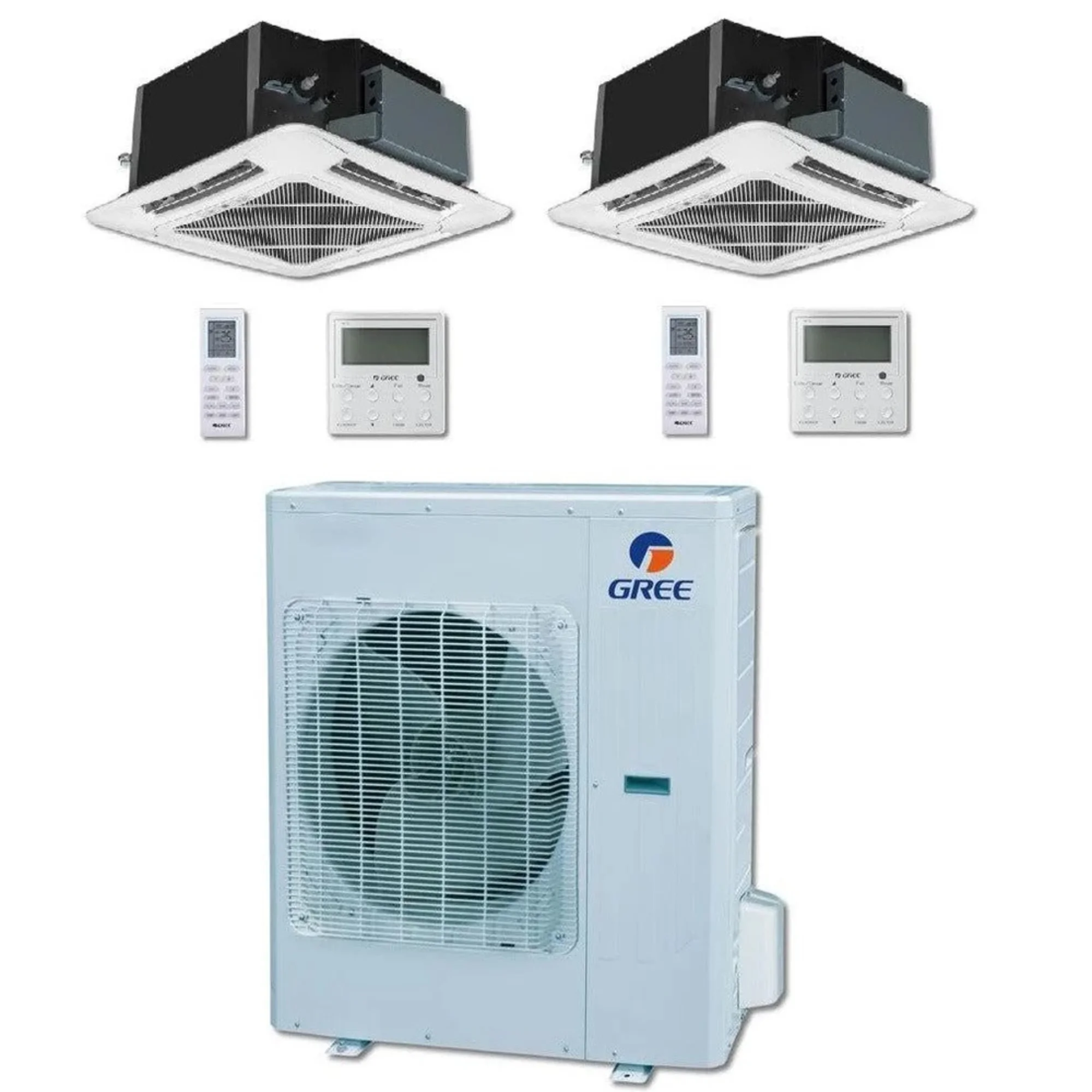 GREE Multi Gen2 Series 24,000 BTU 2-Zone Ceiling Cassette 12K+12K ...