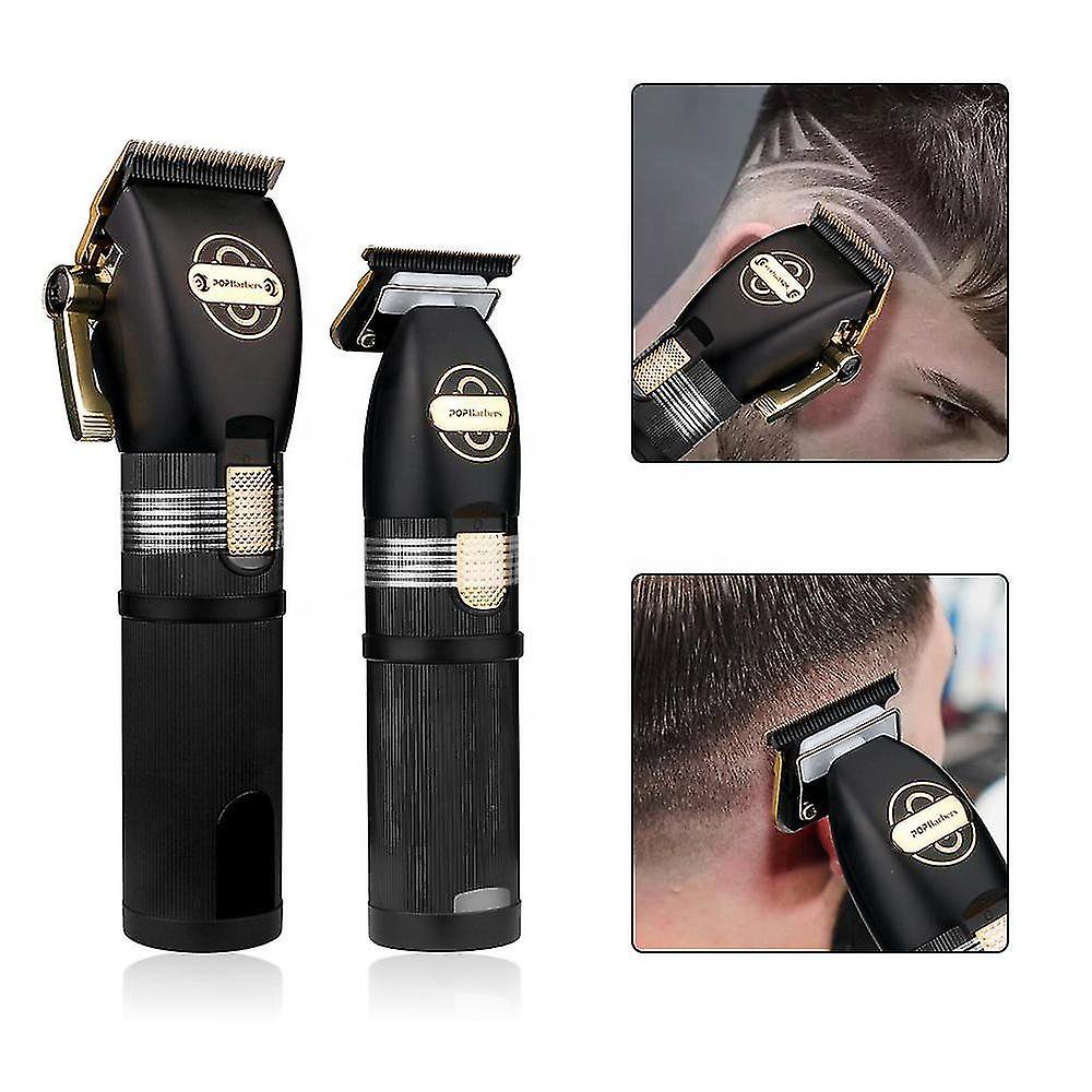 Barber Shop Cordless Electric Gold Hair Clippers Hair Trimmer Black ...