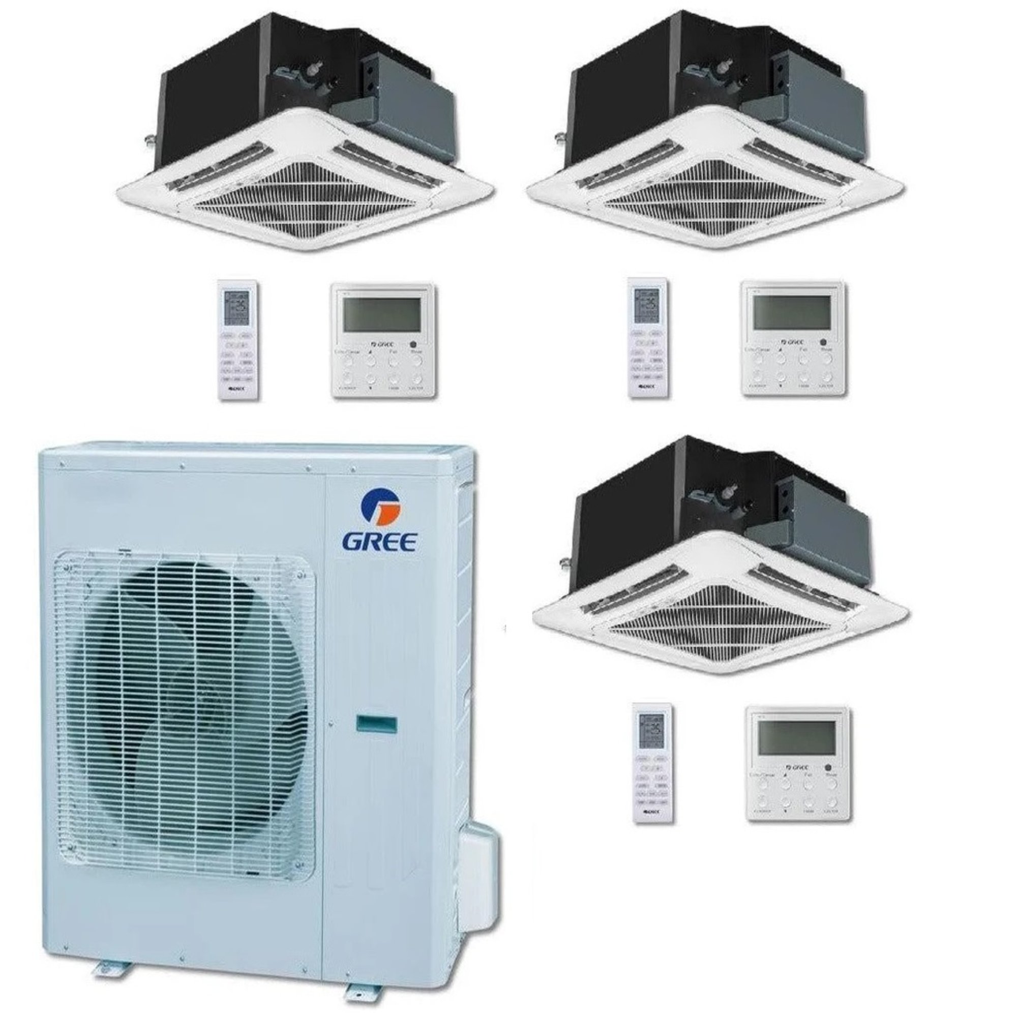GREE Multi Gen2 Series 42,000 BTU 3-Zone Ceiling Cassette 18K+18K+24K ...