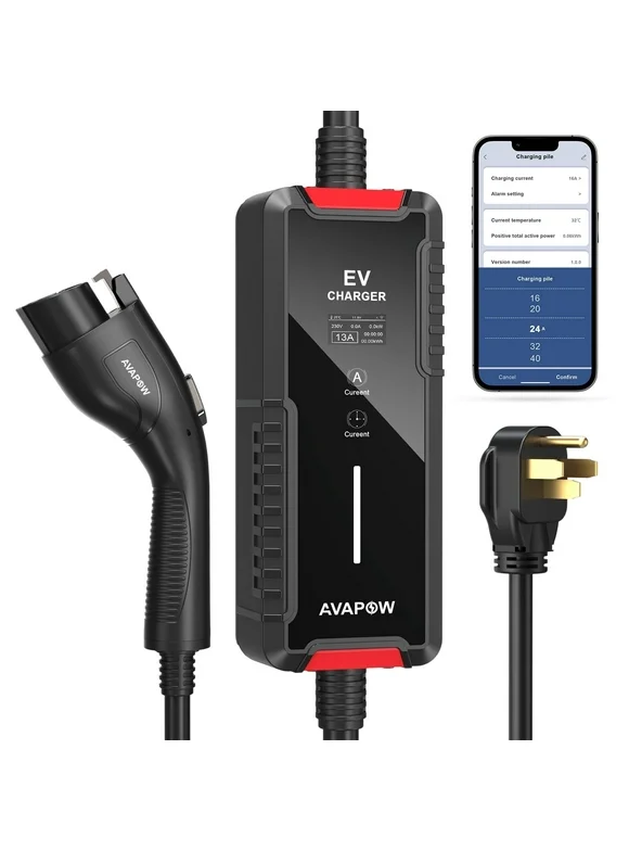 AVAPOW Level 2 Portable EV Charger, 240V 40A Electric Car Charger with ...