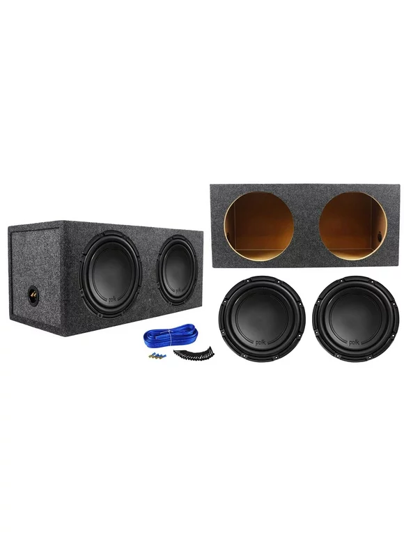 (2) Polk Audio DB1242DVC 12 2220 Watt Car Subwoofers+Sealed Sub Box ...