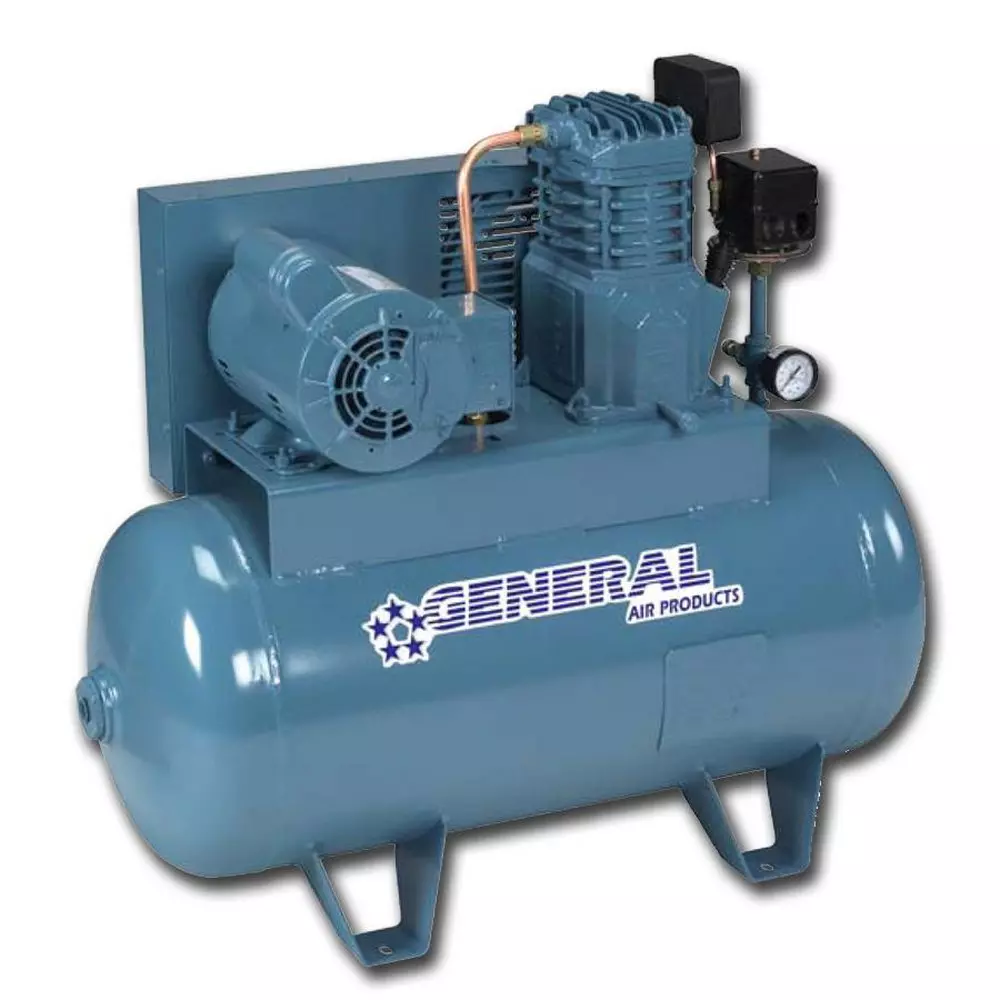 General Air Products 208/230V Single Phase Tank Mounted Air Compressor ...