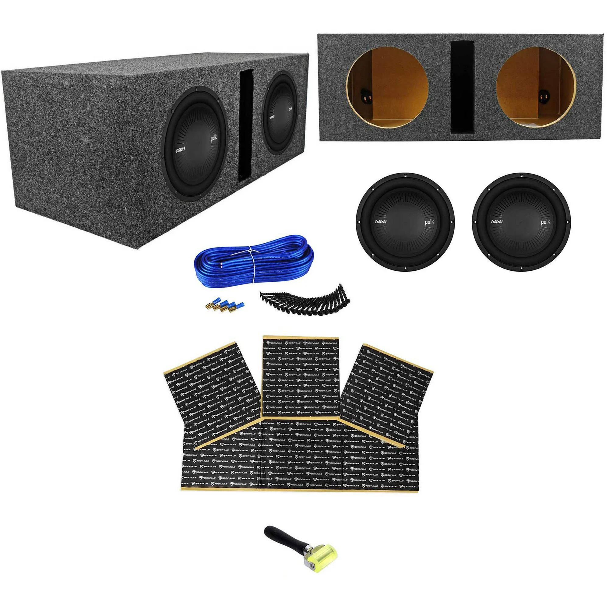 (2) Polk Audio MM1042DVC 10 2400w Subwoofers+Vented Sub Box Enclosure ...