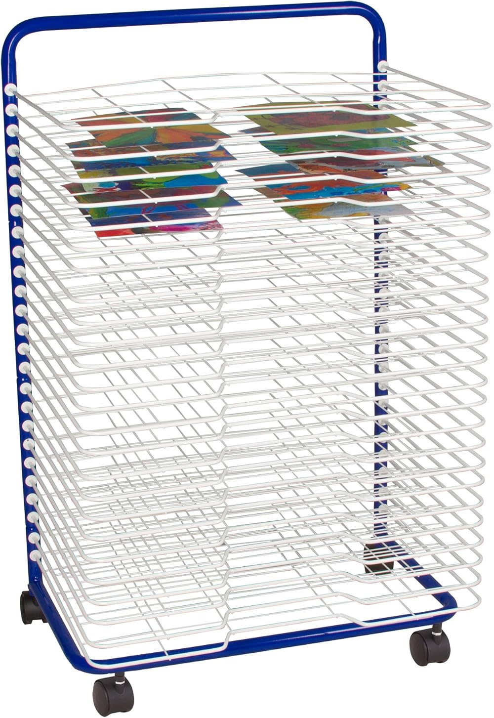 25-Shelf Mobile Art Drying Rack for Classrooms and Art Studios, Heavy ...